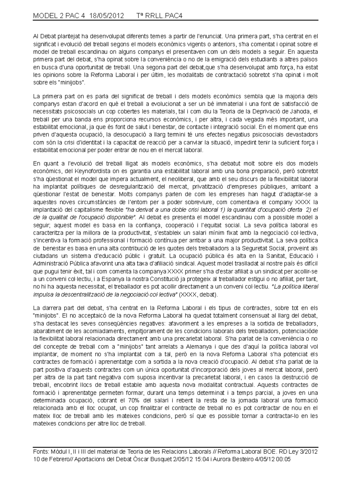 Model 2 PAC4 - PAC 4 - MODEL 2 PAC 4 18/05/2012 Tª RRLL Al Debat ...
