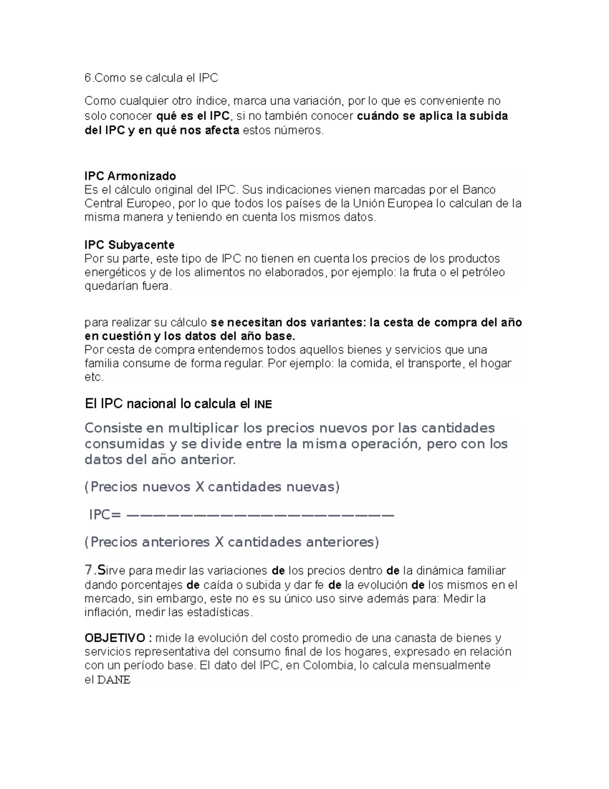 IPC - FHFGH - 6 se calcula el IPC Como cualquier otro índice, marca una ...