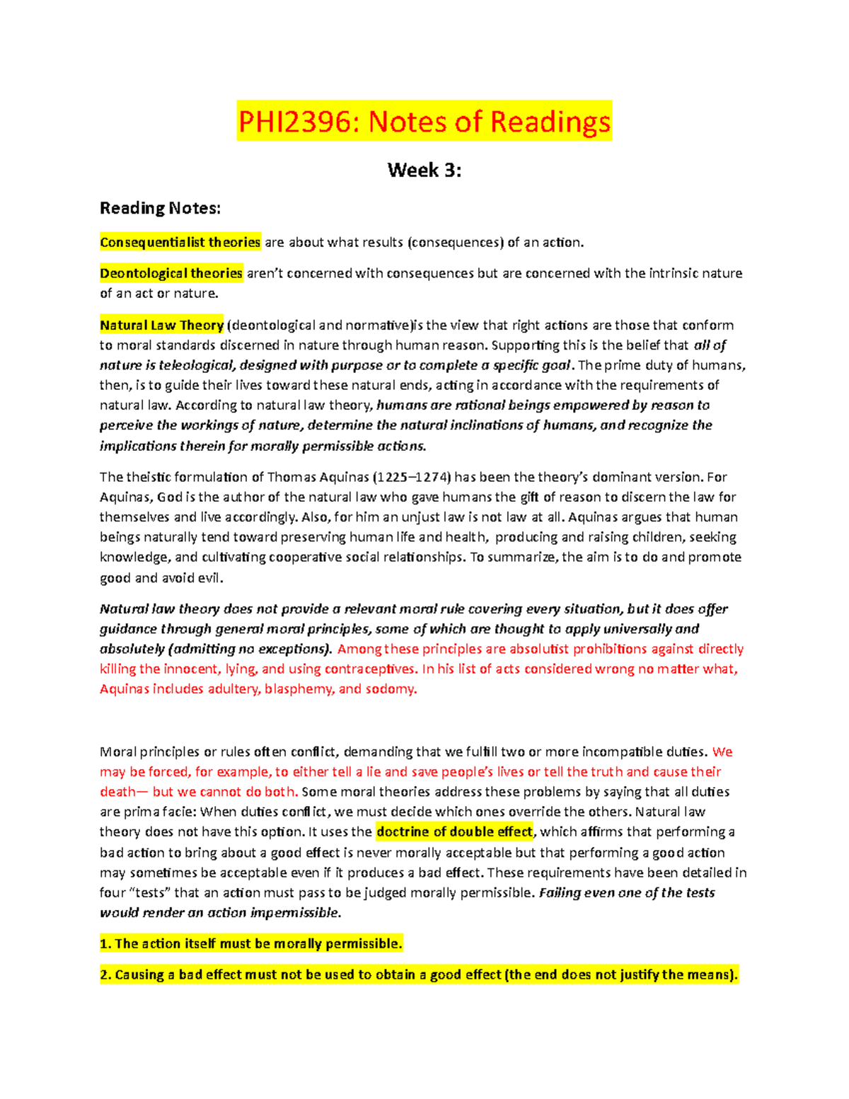 Week 3 Notes - PHI2396: Notes of Readings Week 3: Reading Notes ...