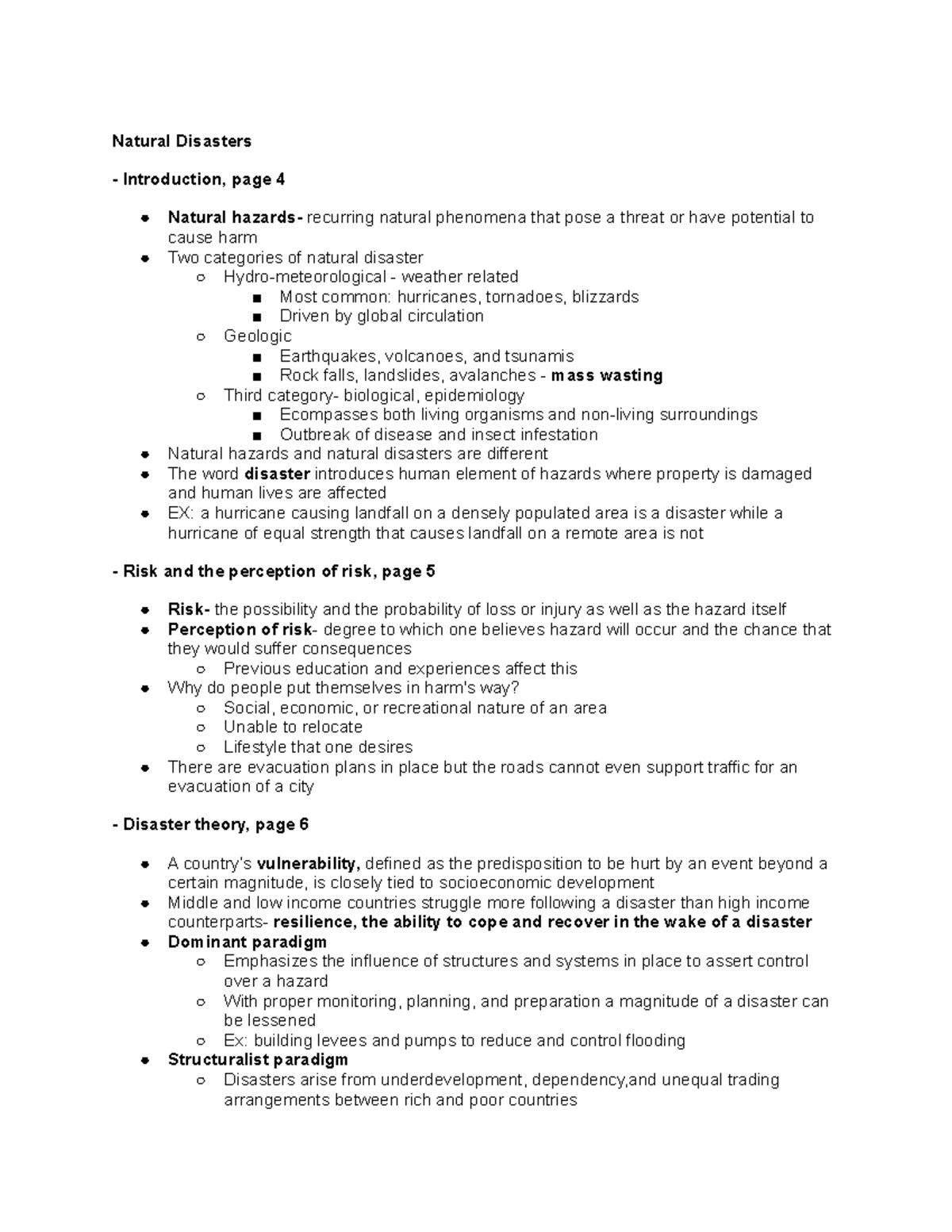 ISS 310 Natural Disasters - Natural Disasters - Introduction, page 4 ...