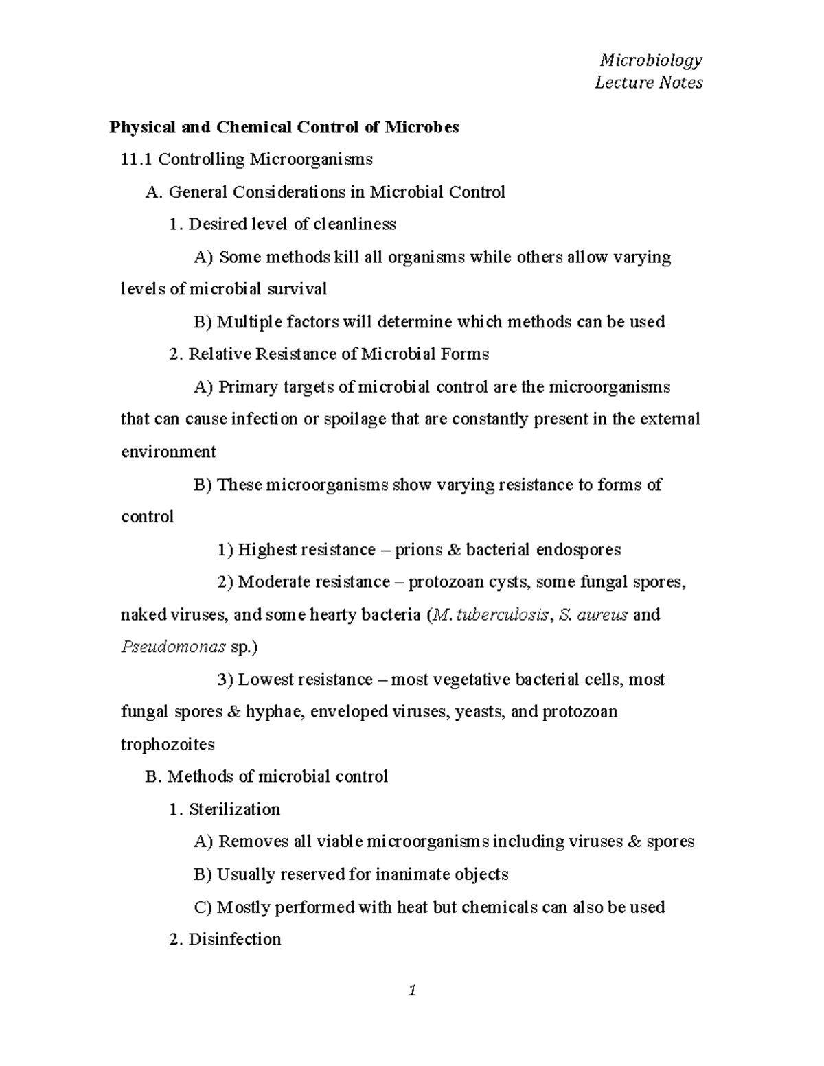 2021-Microbiology-Lecture-Notes-Physical and Chemical Control of ...