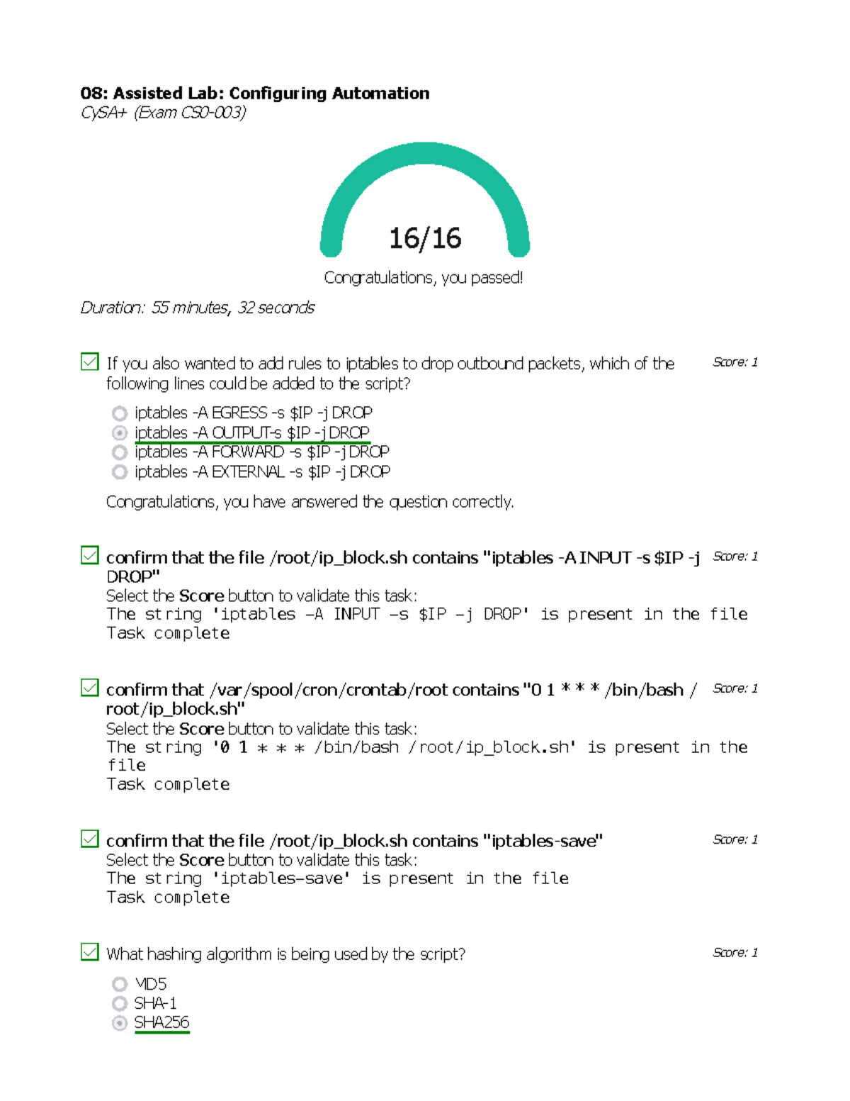 08 Configuring Automation - Score: 1 Score: 1 Score: 1 Score: 1 Score: 1 08: Assisted Lab: - Studocu