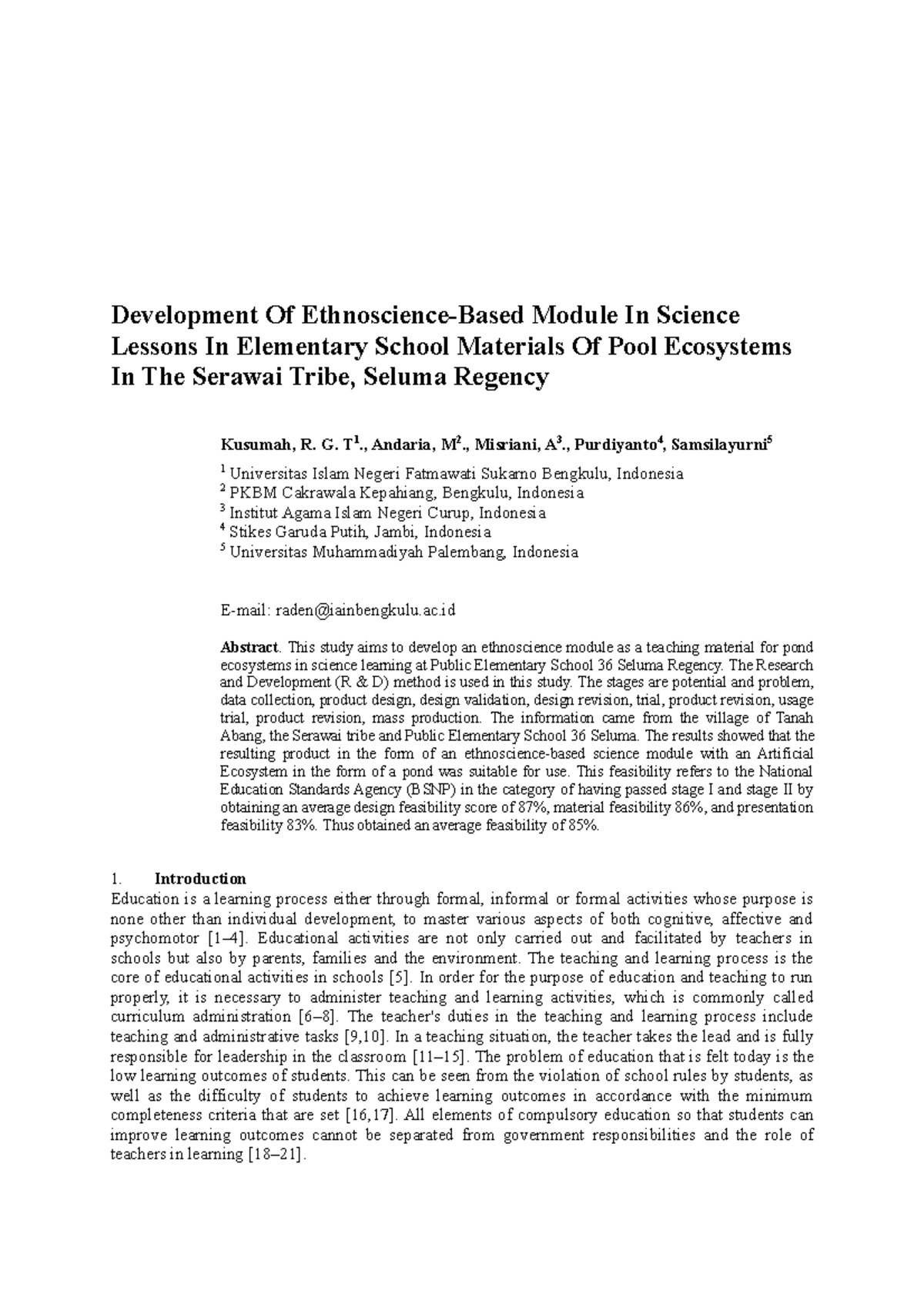 Untitle Article - 69449390 - Development Of Ethnoscience-Based Module In Science Lessons In ...