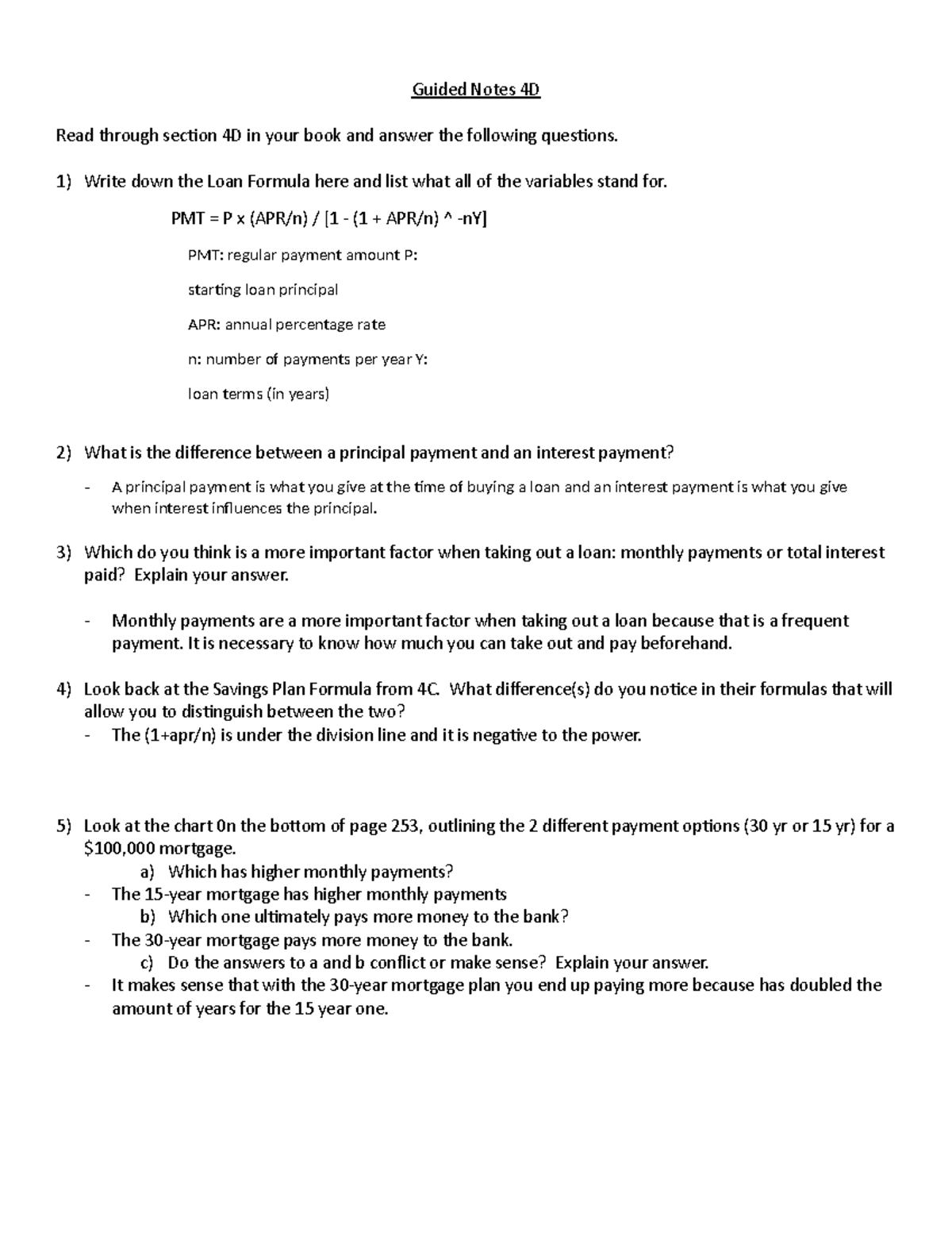 Guided Notes (4D) - Guided Notes 4D Read through section 4D in your ...