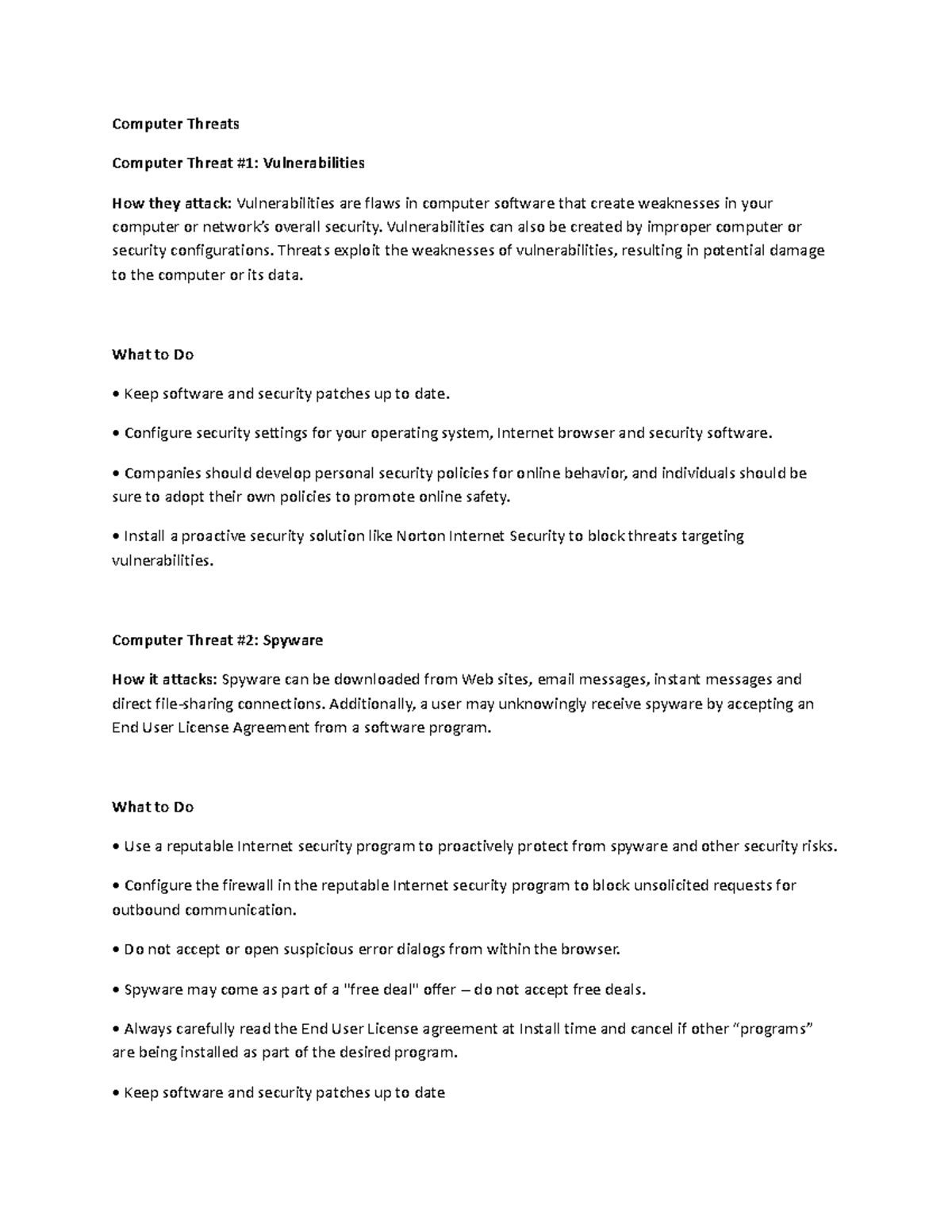 Computer Threats - Living in IT Era - Computer Threats Computer Threat ...