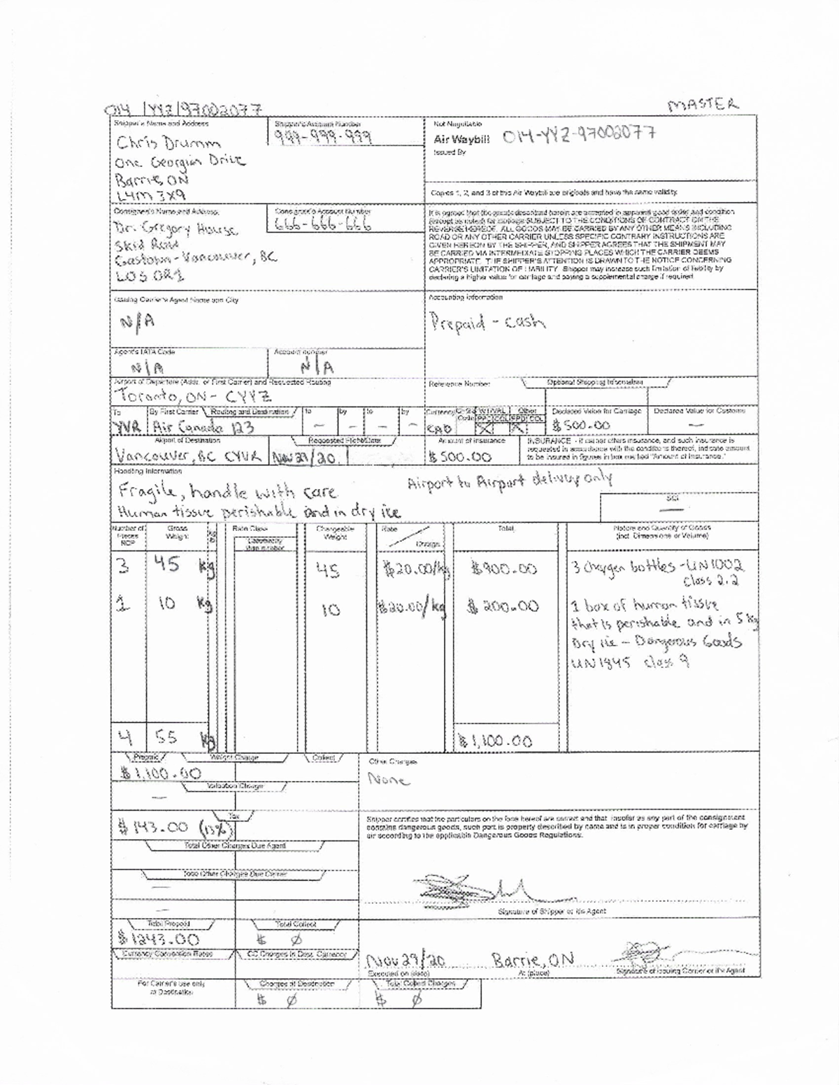 2020 AWB-DG-PIC Form Answers - AVIA 3000 - Studocu