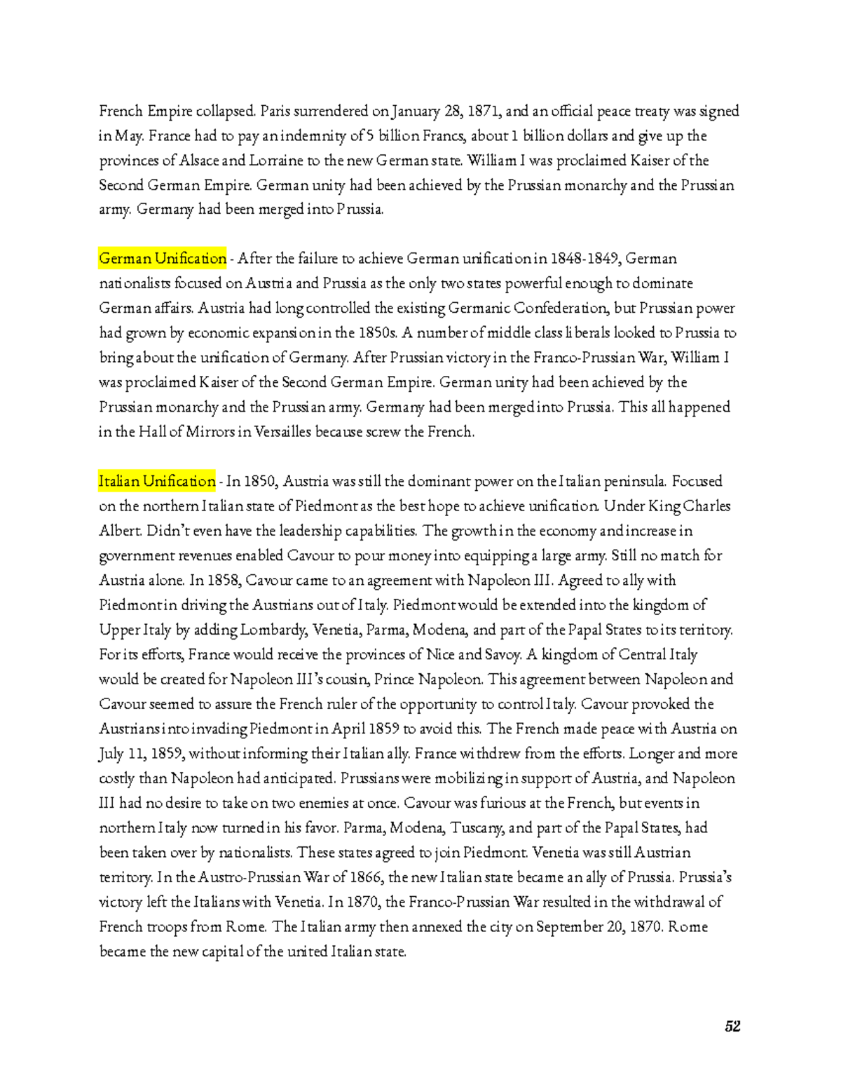 52 - The Franco-Prussian War, the Unification of Germany, and the ...