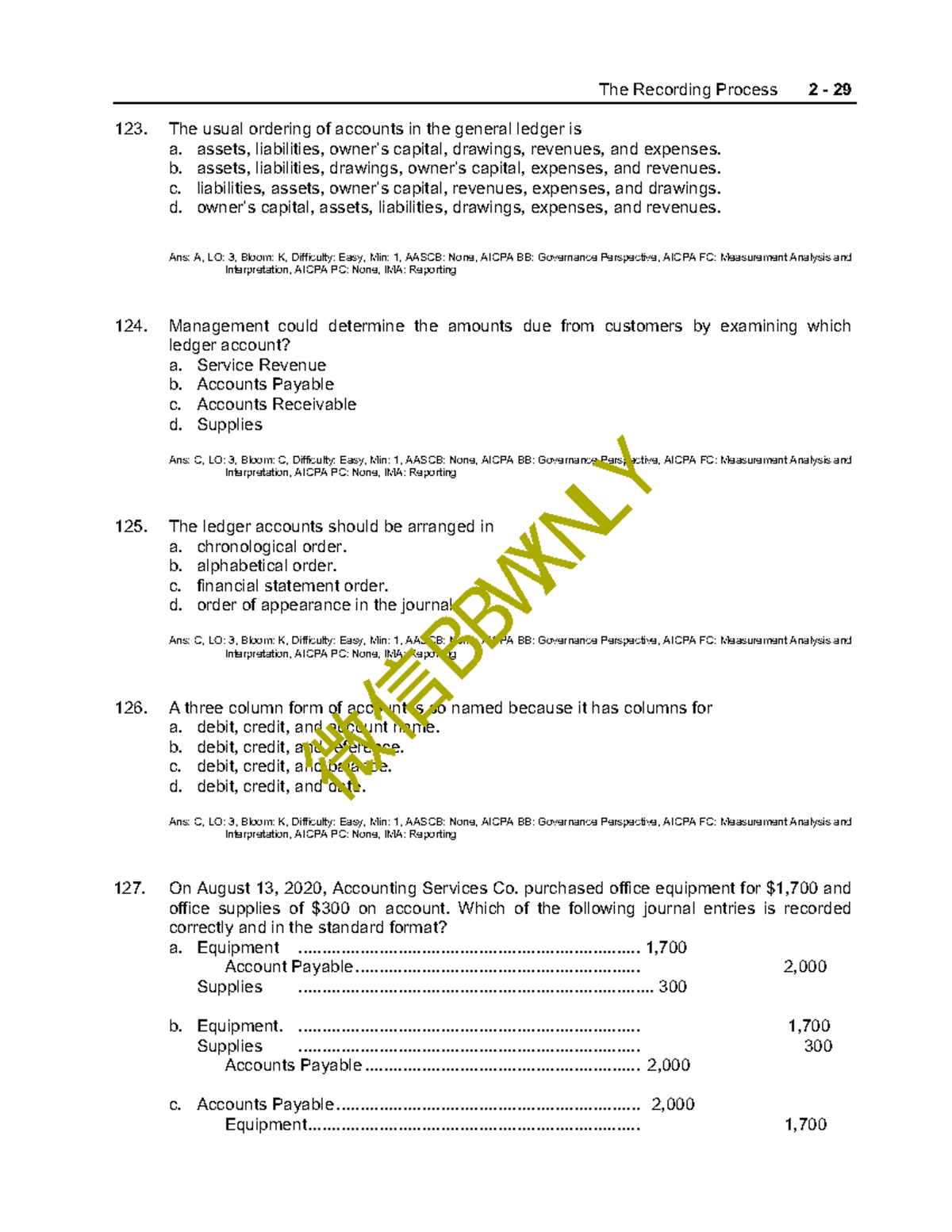 Accounting principles 14th edition by weygandt tb 122 - The Recording ...