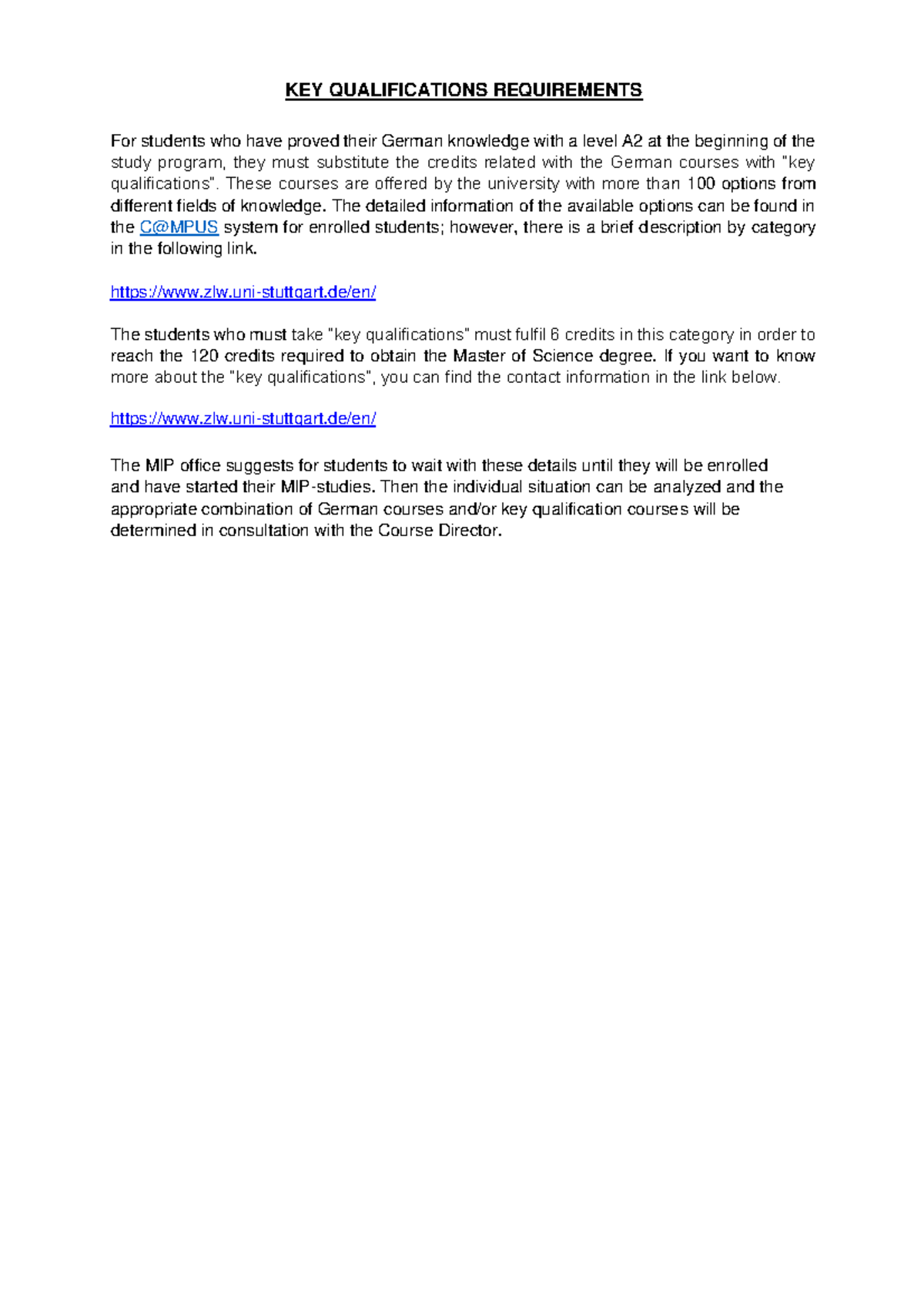 Key-Qualifications descriptions 2018 - KEY QUALIFICATIONS REQUIREMENTS ...