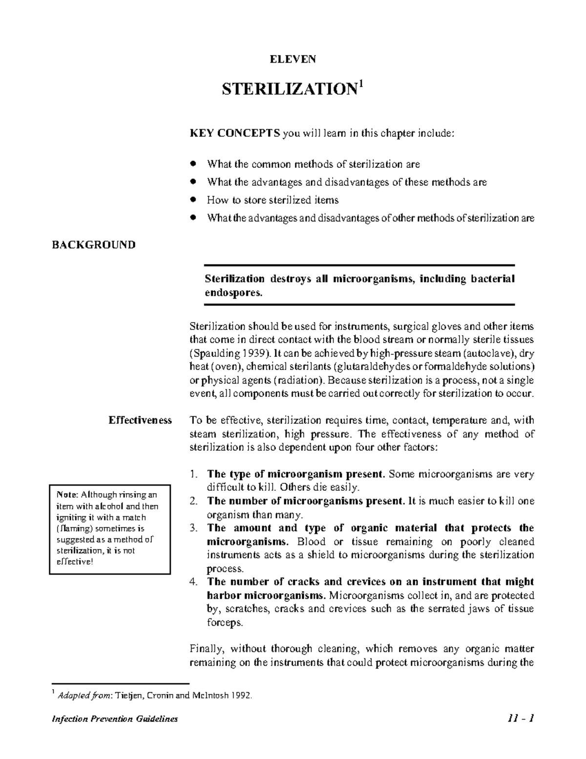 Sterilization Concepts - ELEVEN STERILIZATION 1 KEY CONCEPTS you will learn in this chapter ...