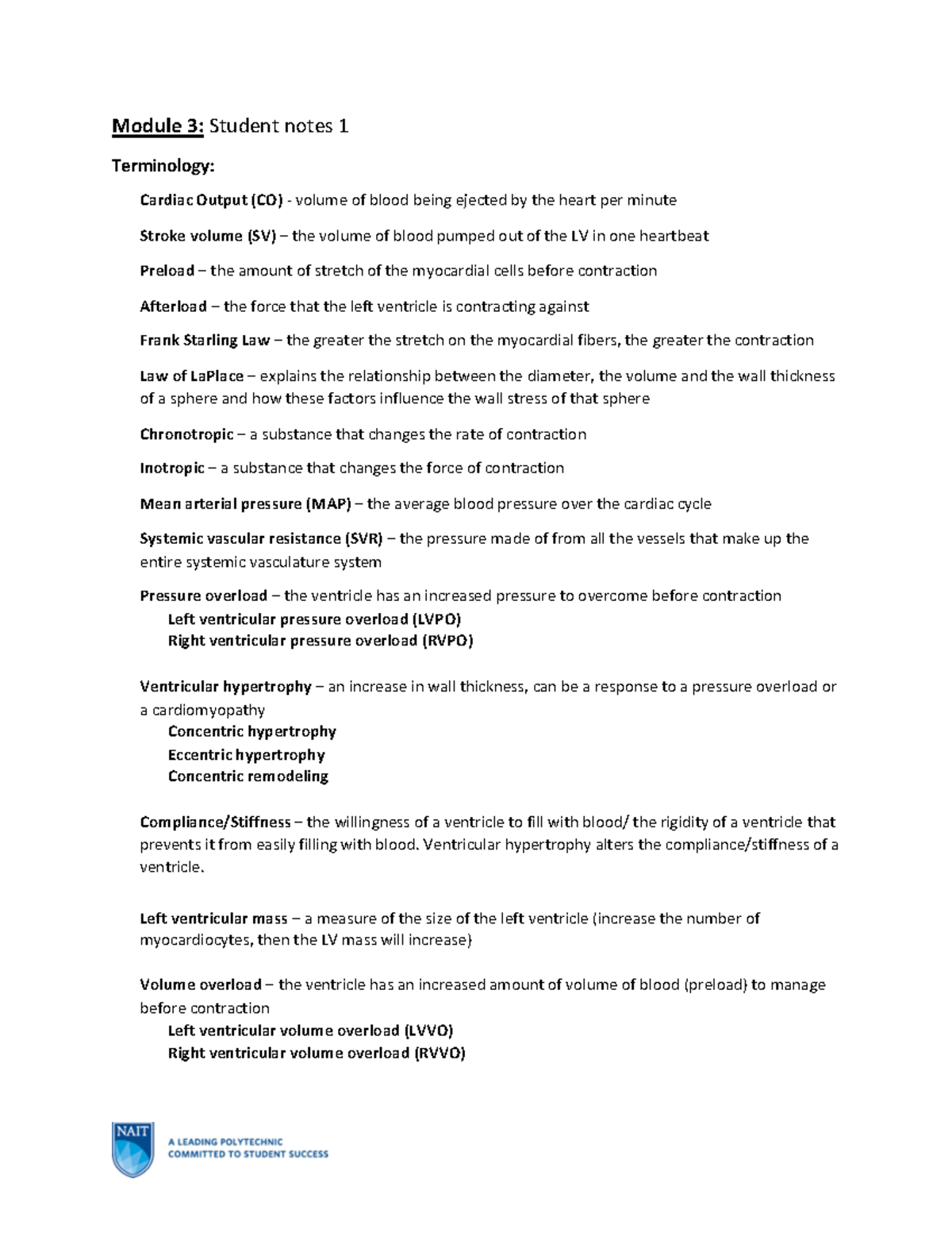 Module 3 - Student notes 1 - Blood Circulation 2 - Module 3: Student ...