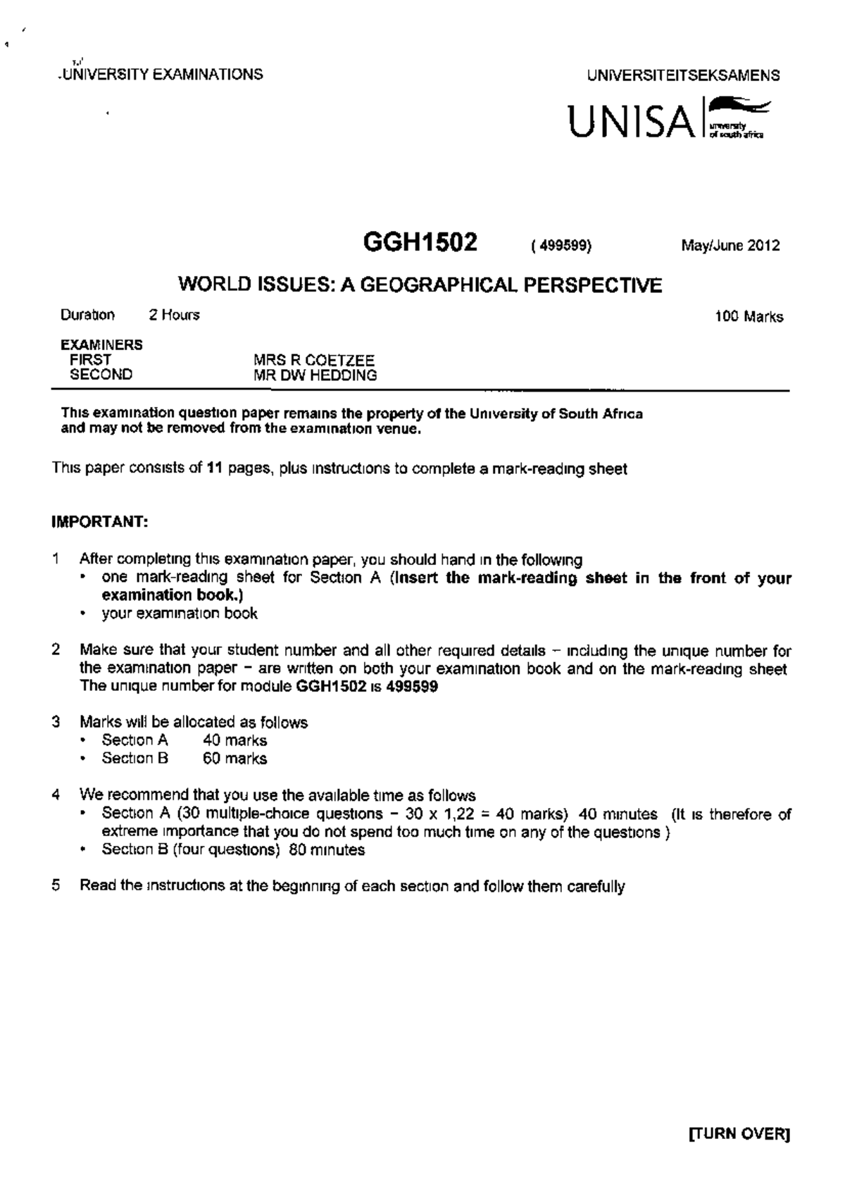 GGH1502 2012 6 E 1 - If there is memorantam please give me because I'm ...