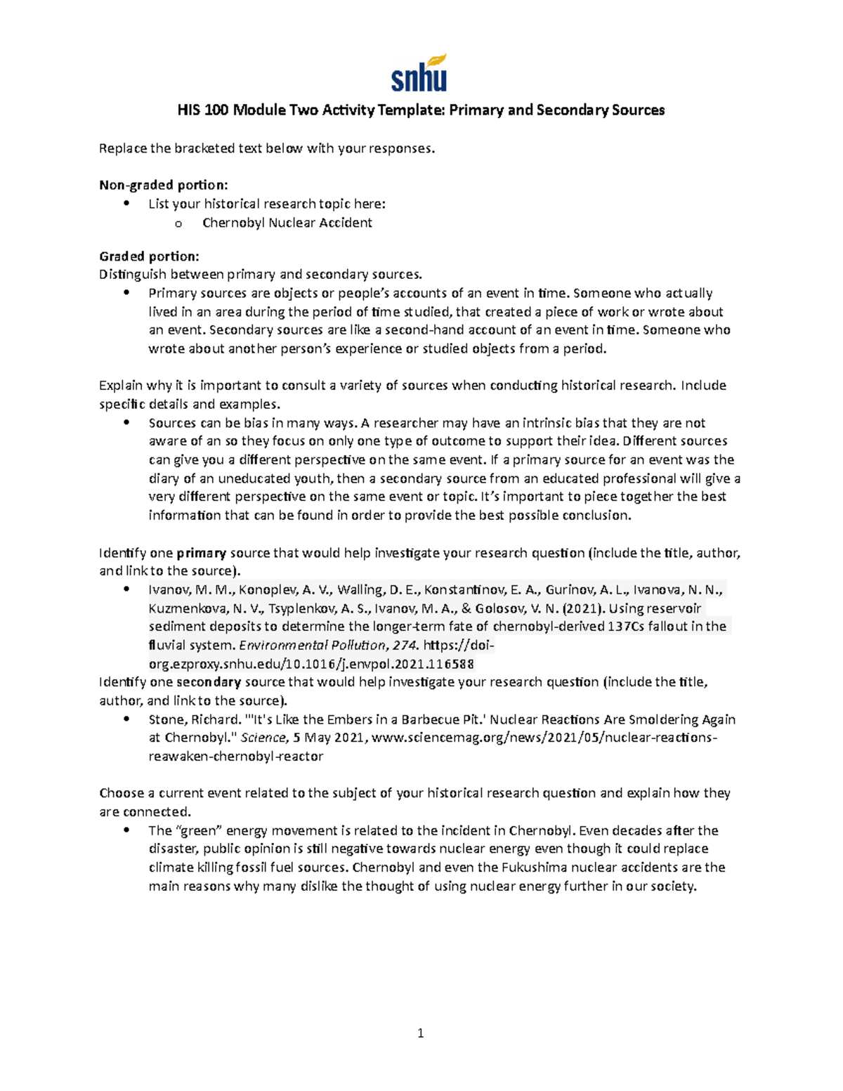 Module Two Activity Sources (BG) - HIS 100 Module Two Activity Template ...