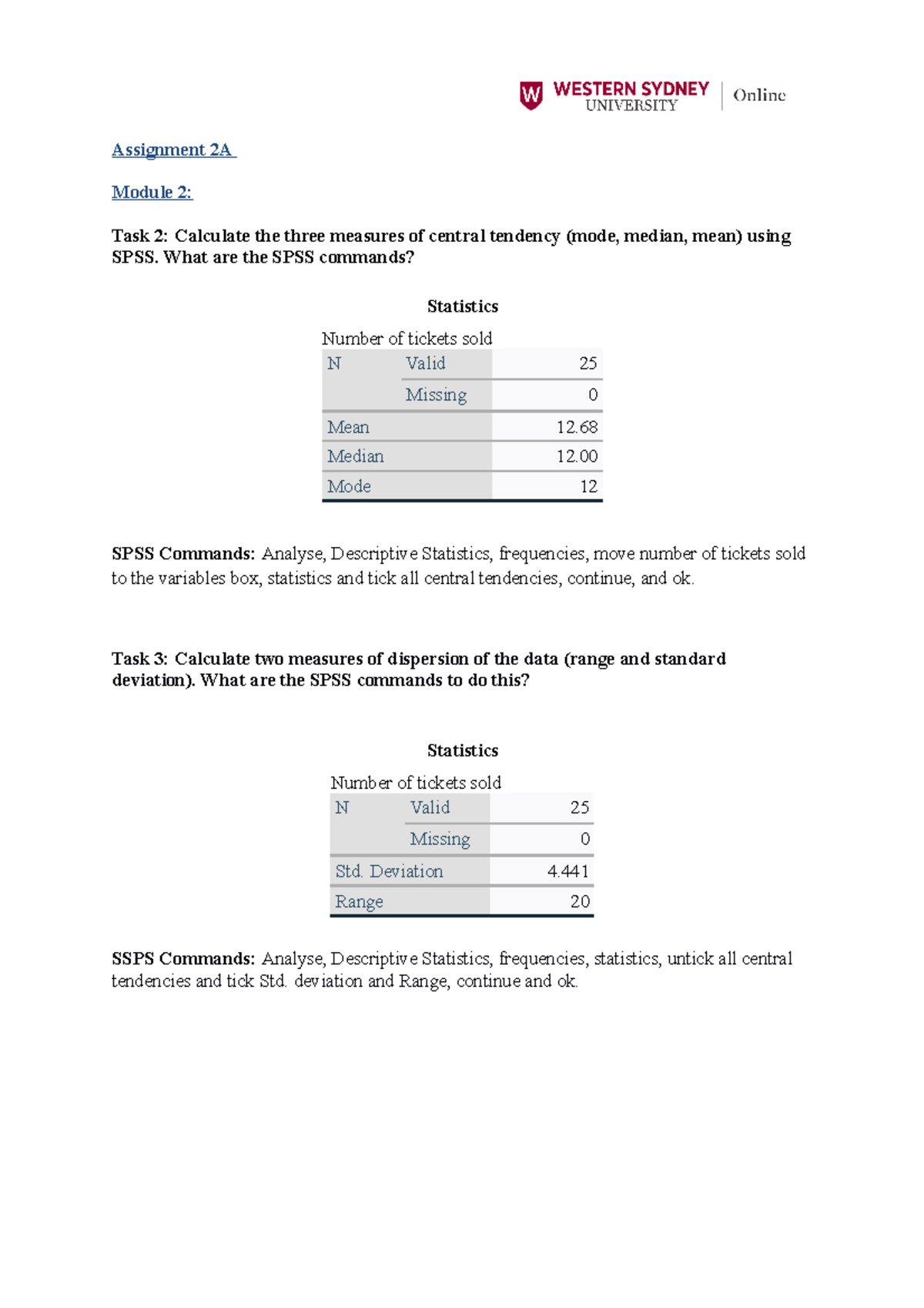 Assignment 2A - Modules 2-6 - 100013 - UWS - Studocu