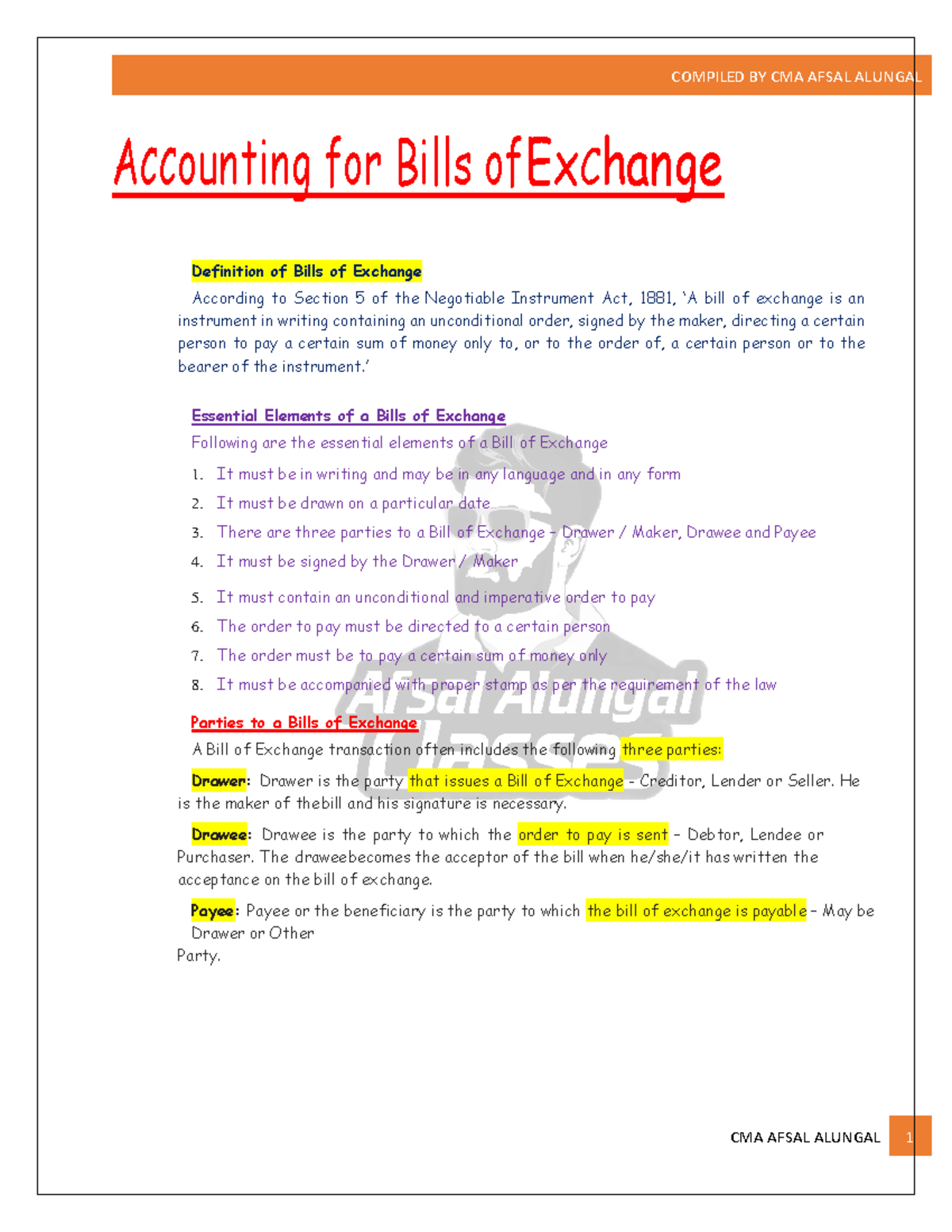 Accounting for Bills of Exchange - ACCounting for Bills ofExChange ...