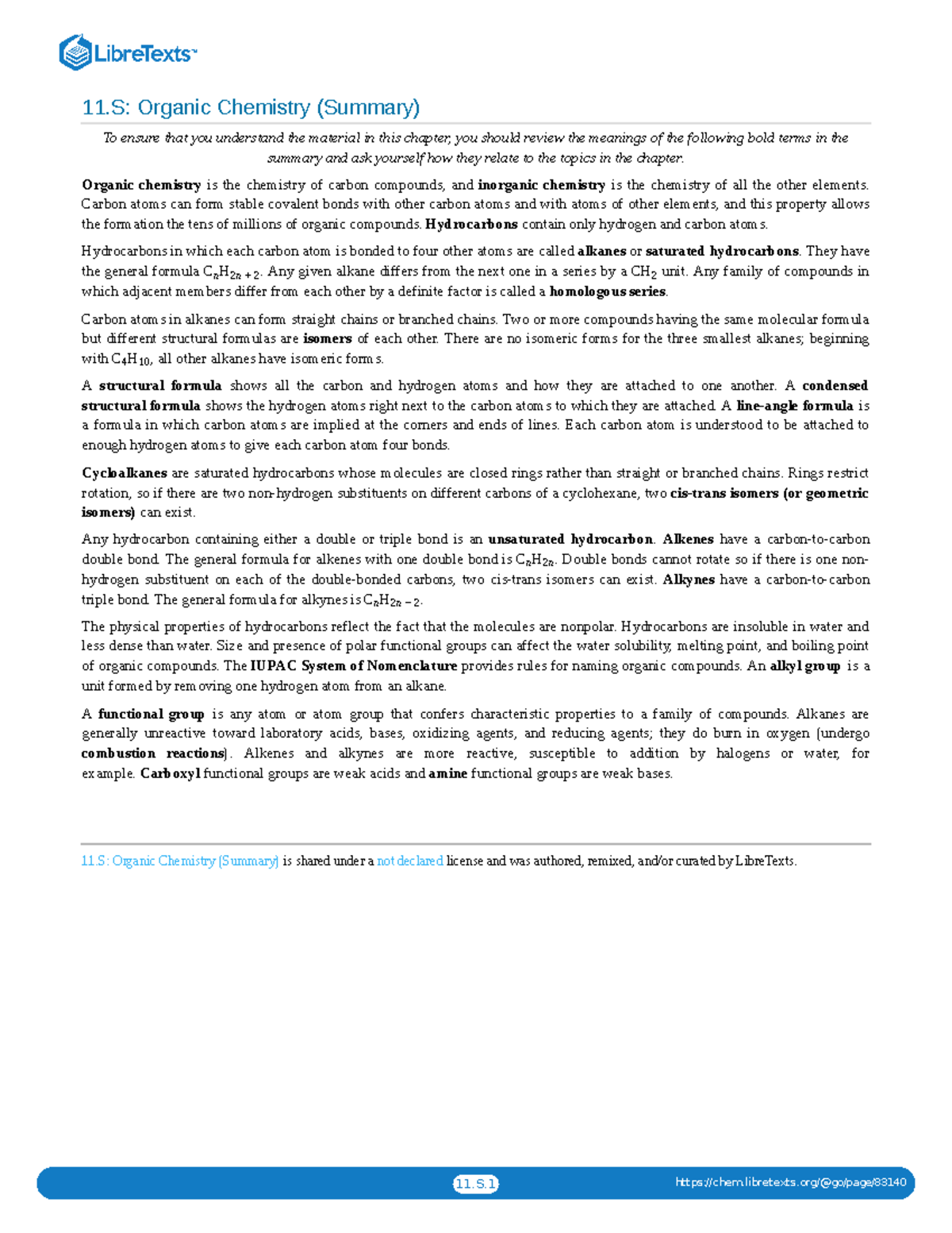 Definitions - 11.S chem.libretexts/@go/page/ 11: Organic Chemistry ...