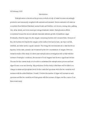 Method - Environmental Science Lab 003 In Spring 2023, in my ENVR107 ...