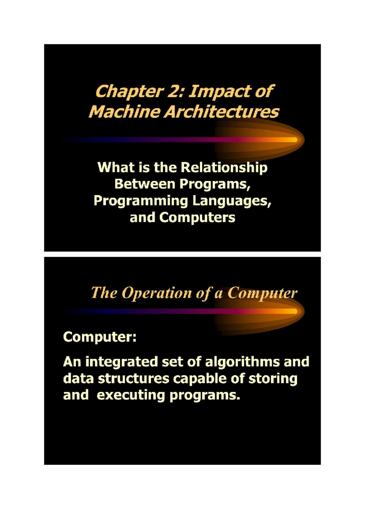 PPL Unit - I Firmware, hardware, software Part - Chapter 2: Impact of Machine Architectures What ...