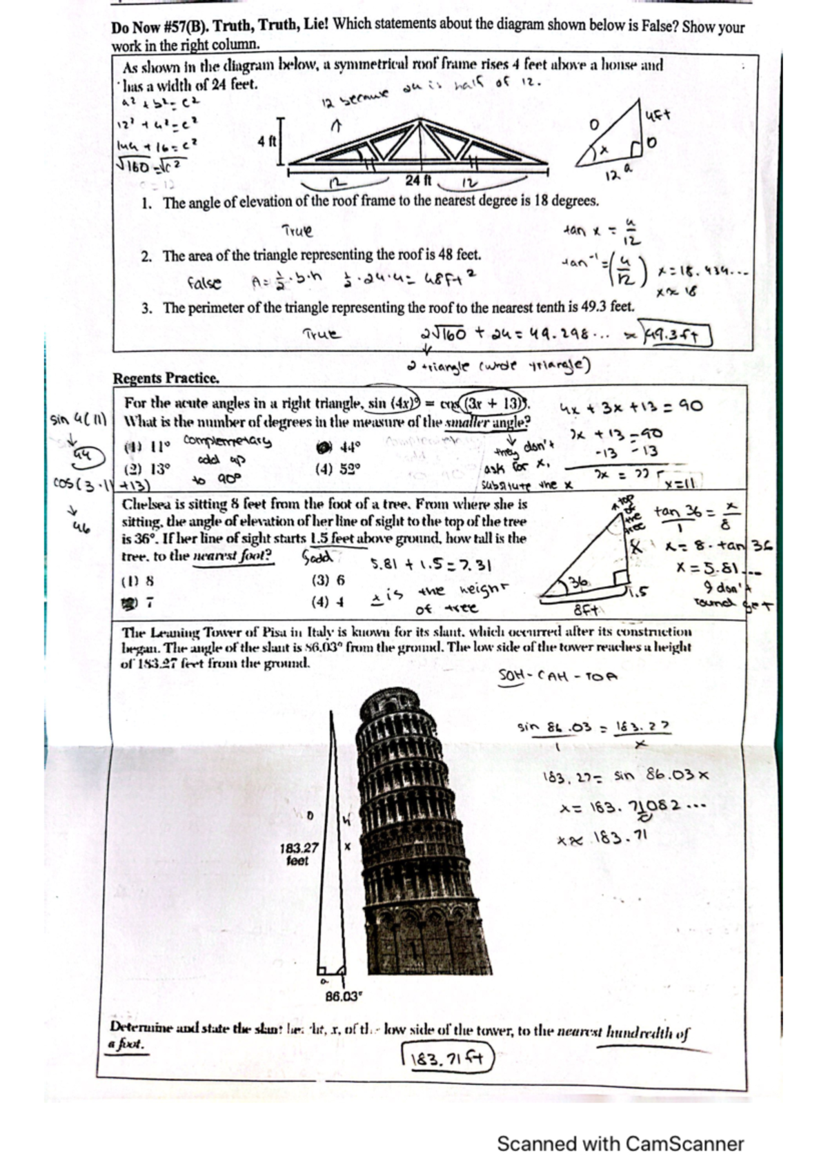 Geometry Regent Practice 2 - Studocu