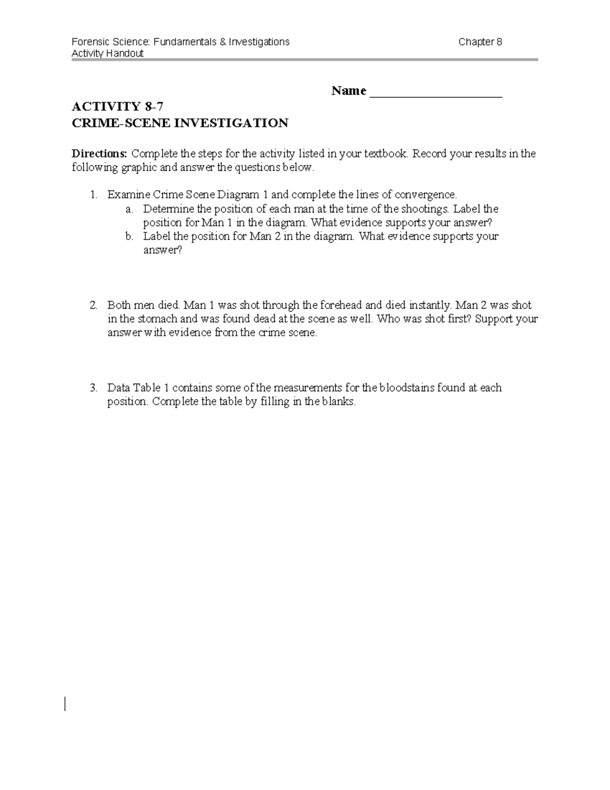 Ch08 act7 - Forensic Science: Fundamentals & Investigations Chapter 8 ...