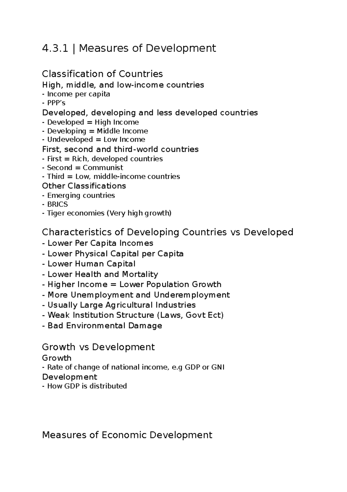 4 - 4.3.1 Measures of Development - 4.3 | Measures of Development ...