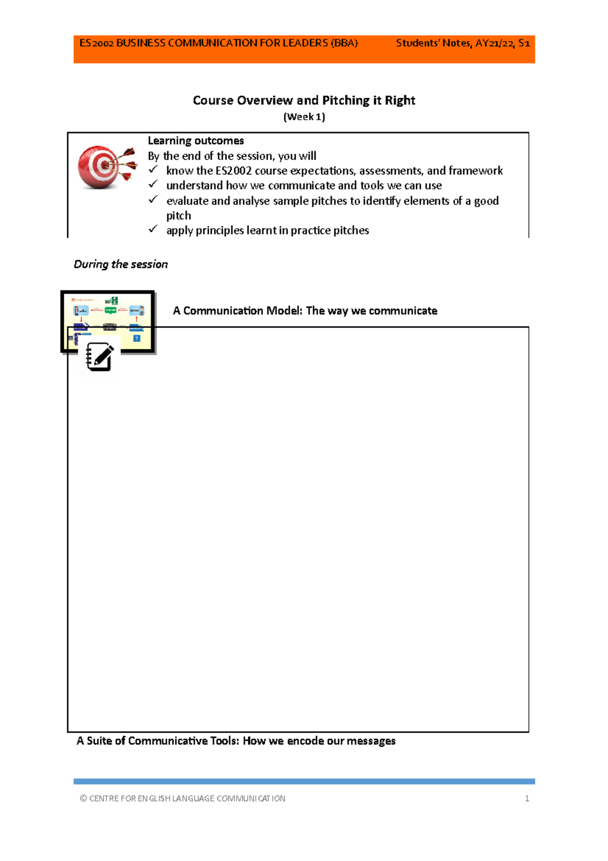 Week 1 Students' Notes AY2021-22 S1 Notes for es20002 Used in tutorials ...