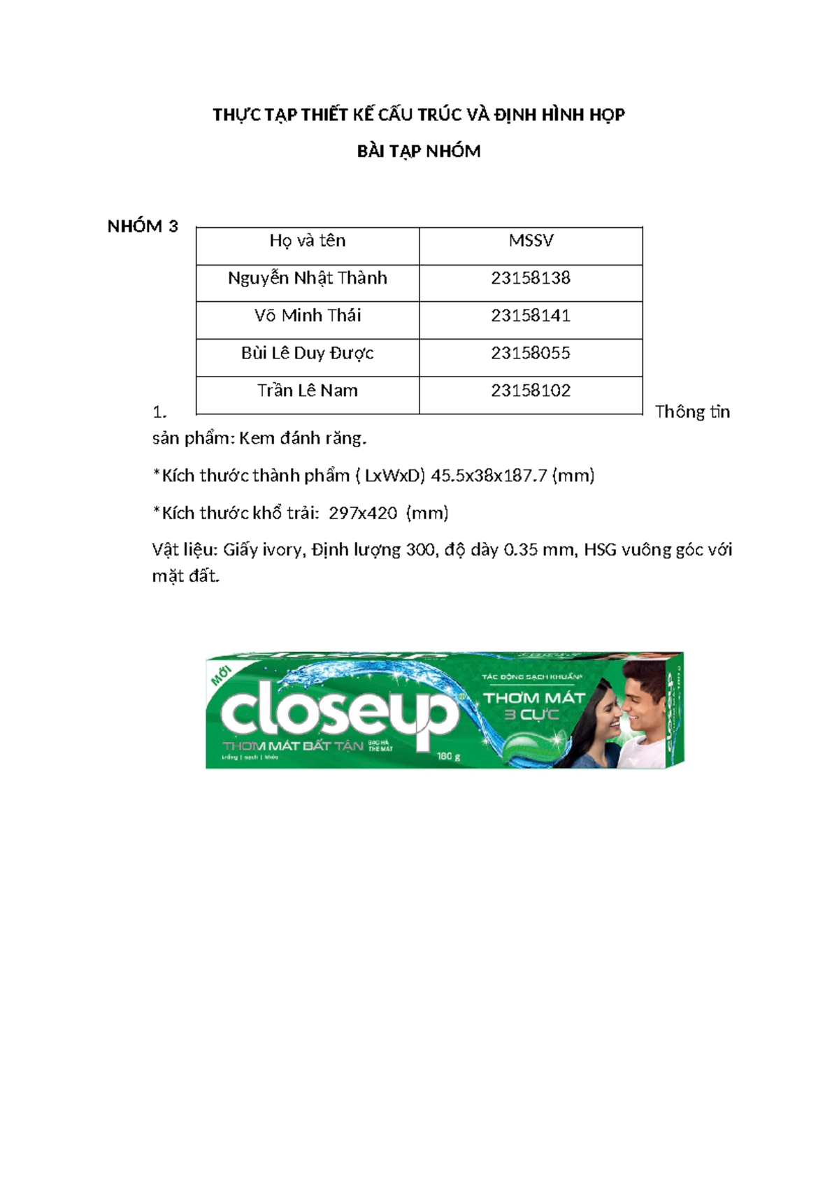 THỰC TẬP THIẾT KẾ CẤU TRÚC VÀ ĐỊNH HÌNH HỘP - NHÓM 3(1)hhhvv - THỰC TẬP ...