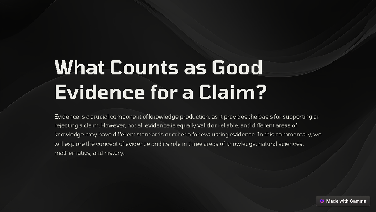 What Counts as Good Evidence for a Claim - What Counts as Good Evidence ...