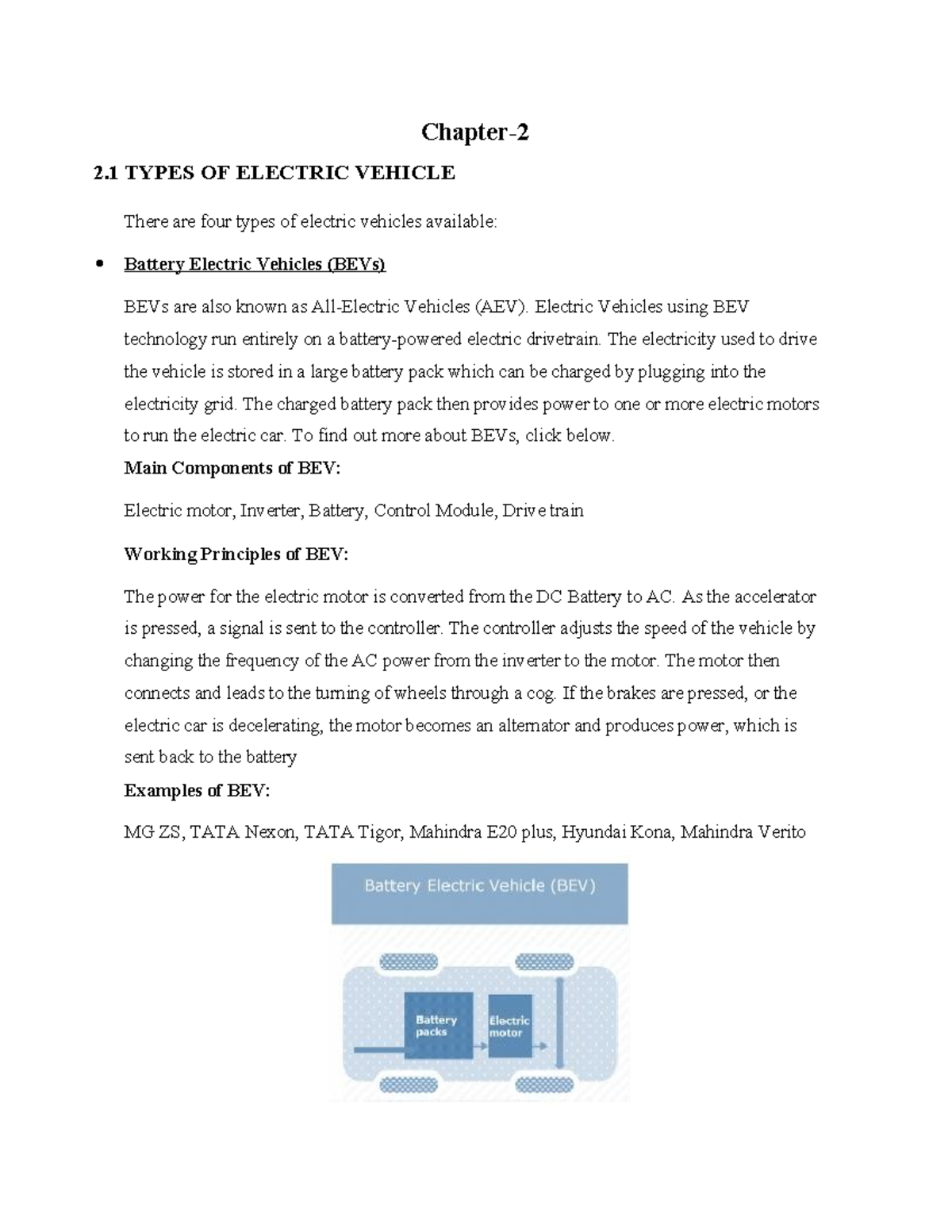 Chapter 2 - eddvsvd - Chapter- 2 TYPES OF ELECTRIC VEHICLE There are ...