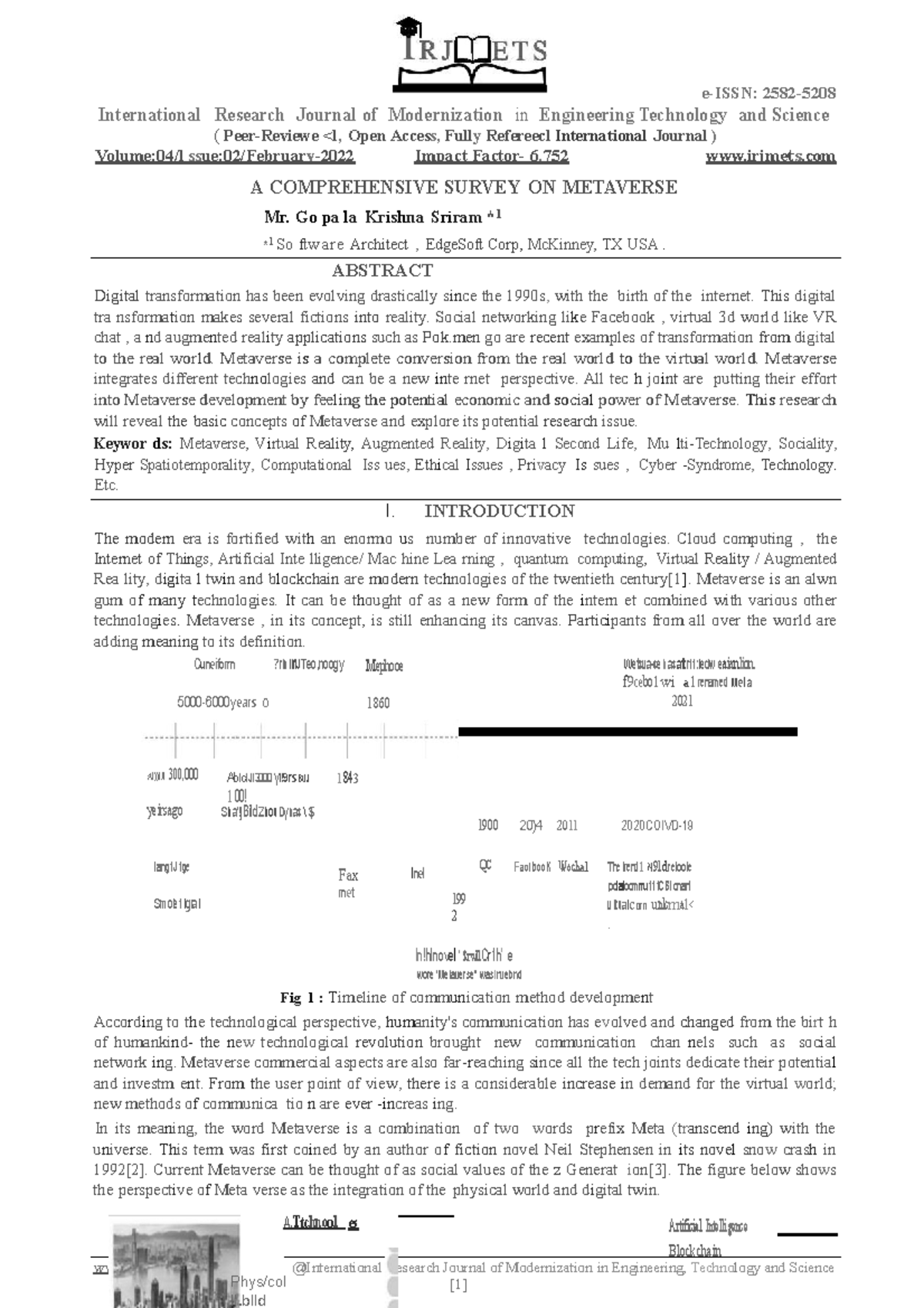 Comprehensive survey on metaverse ( Irjets) - e-ISSN: 2582 ...