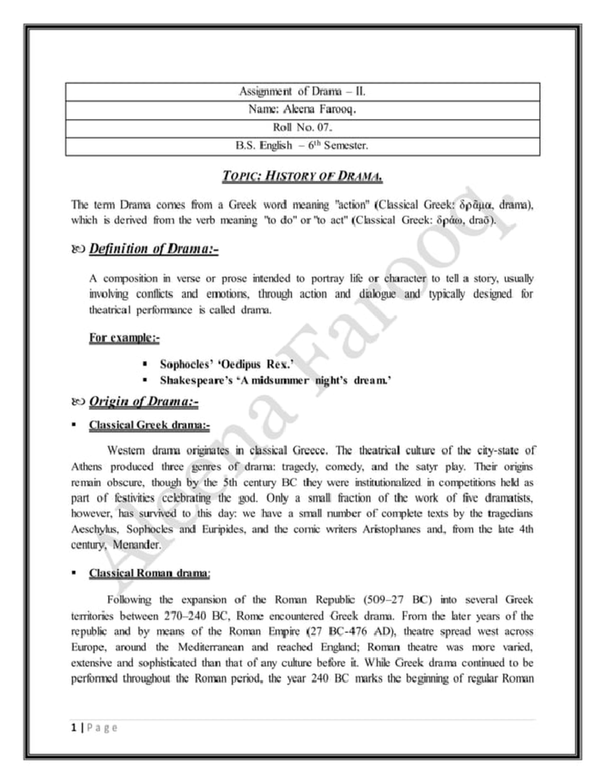 Drama notes 1 - English literature - Studocu