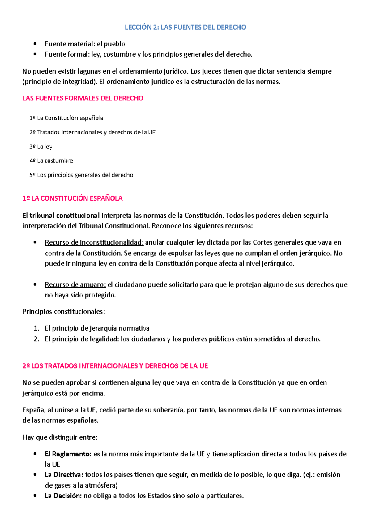 Leccion 2: Las fuentes del derecho - LECCIÓN 2: LAS FUENTES DEL DERECHO ...