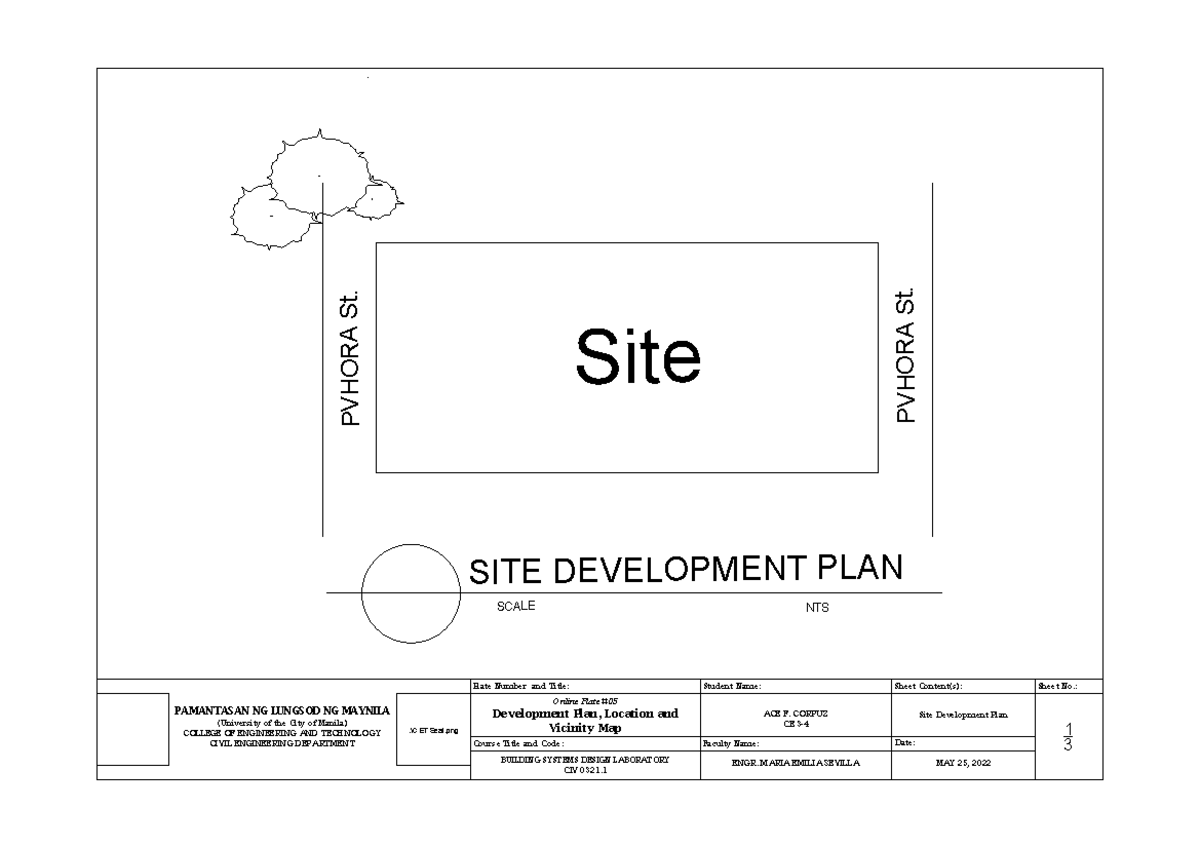 Plate 5 Autocad Map - Site PVHORA St. PVHORA St. SITE DEVELOPMENT PLAN ...