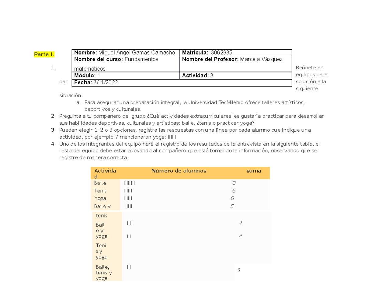 Actividad 1 gamas - hsssssssss - Parte I. Reúnete en equipos para dar ...