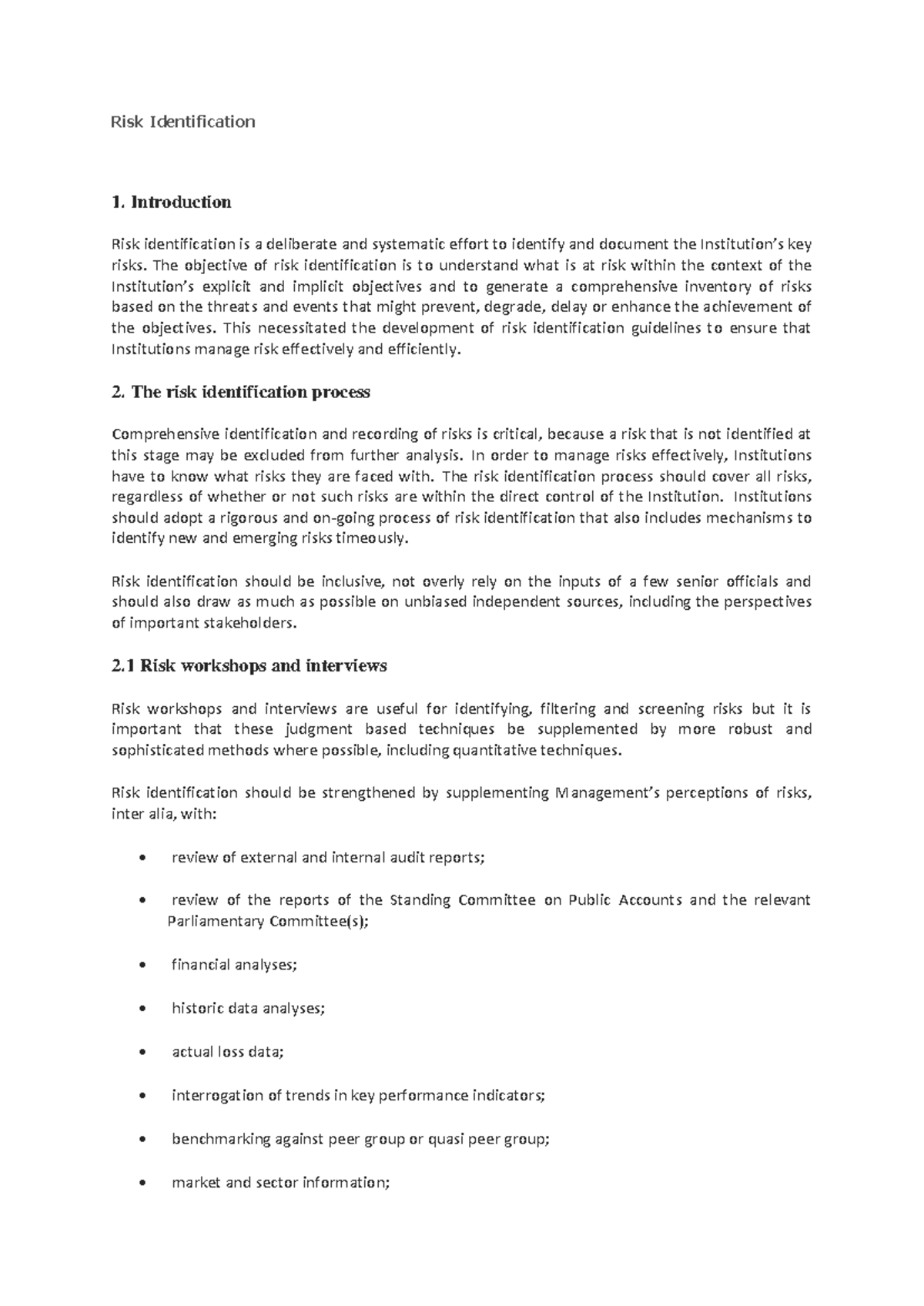 Risk identification - Risk Identification 1. Introduction Risk ...