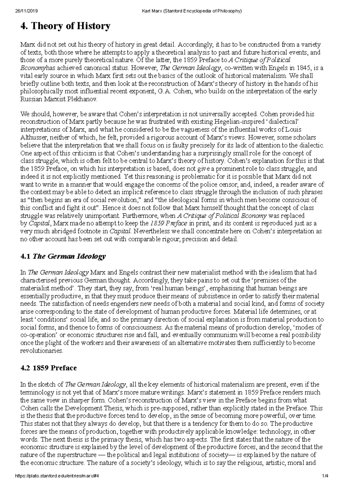 Marx's theory of history Karl M - 4. Theory of History Marx did not set ...