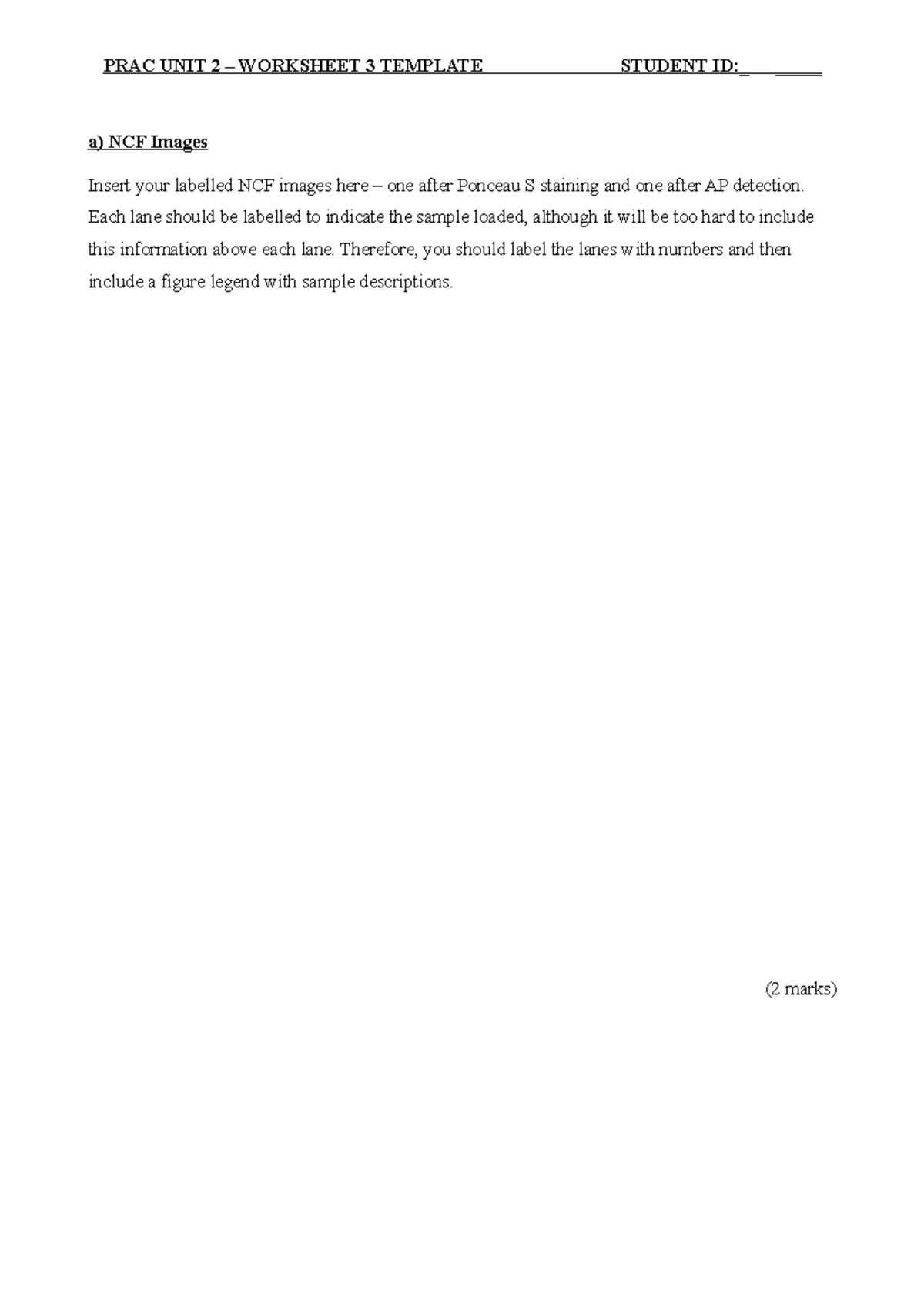 Prac Report 4 Template - PRAC UNIT 2 – WORKSHEET 3 TEMPLATE STUDENT ID ...