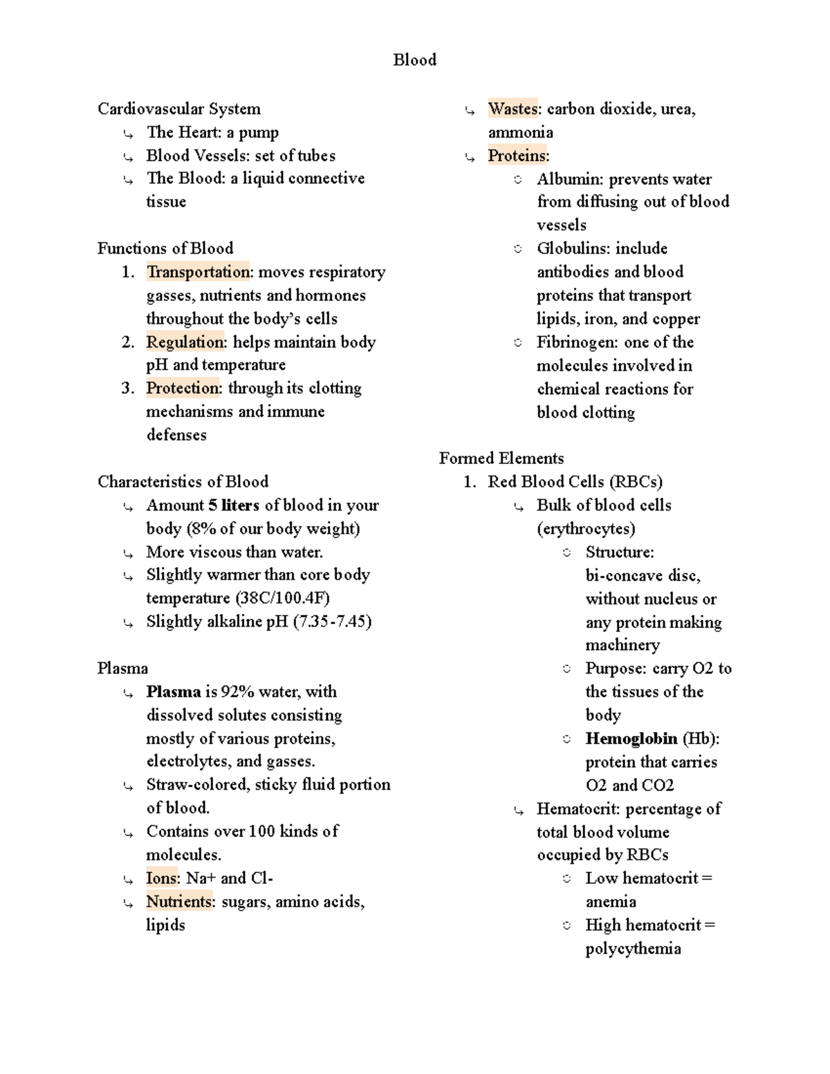 Blood (Anatomy) - Cardiovascular System ⤷ The Heart: a pump ⤷ Blood ...