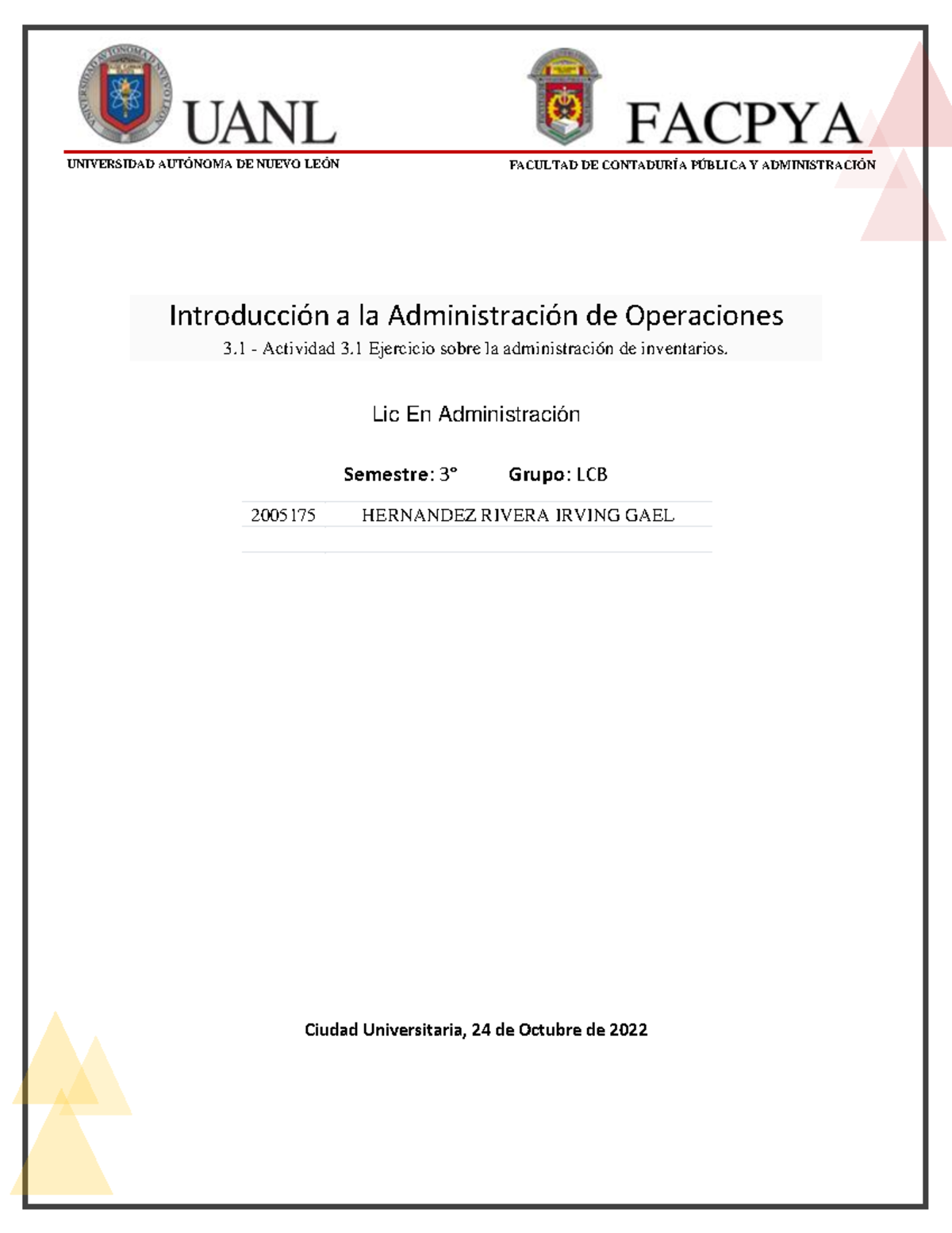 Actividad 3.1 Irving Gael Hernández Rivera - Introducción a la ...