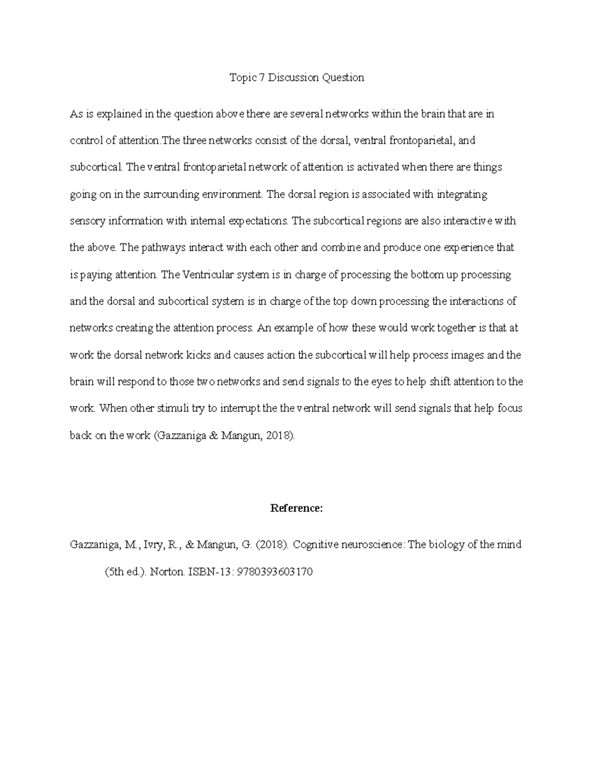 Topic 7 Discussion Question - Topic 7 Discussion Question As is ...