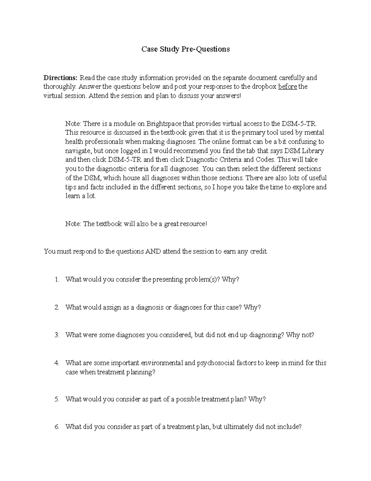 Case Study Pre Questions - Case Study Pre-Questions Directions: Read ...