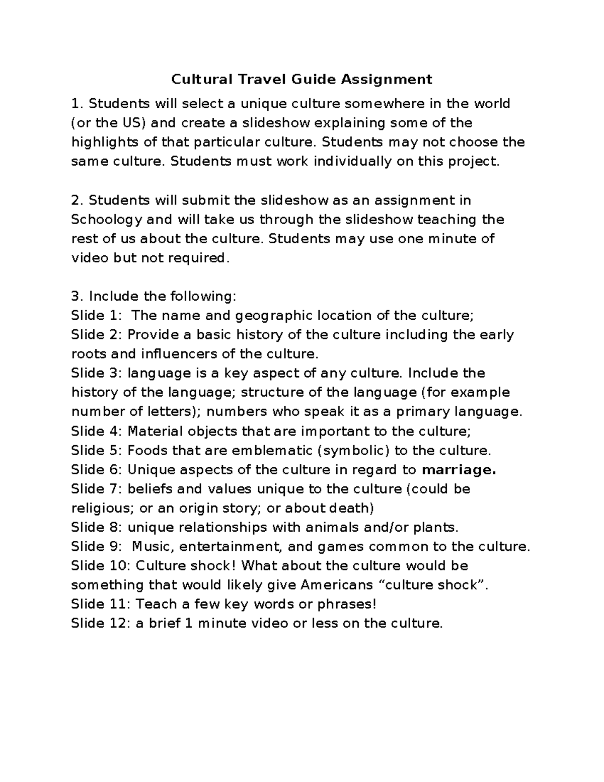 Sociology Culture Presentation Assignment - Cultural Travel Guide ...