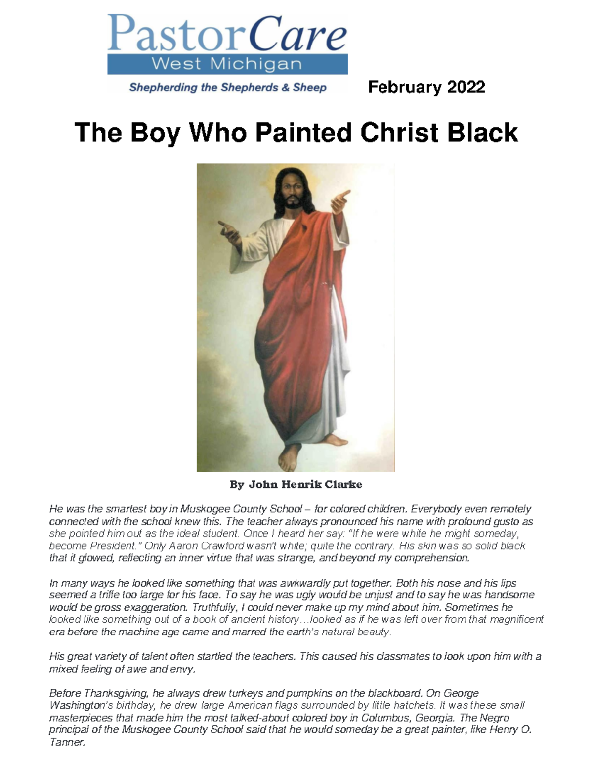 Practical assessment tasks - February 2022 The Boy Who Painted Christ ...