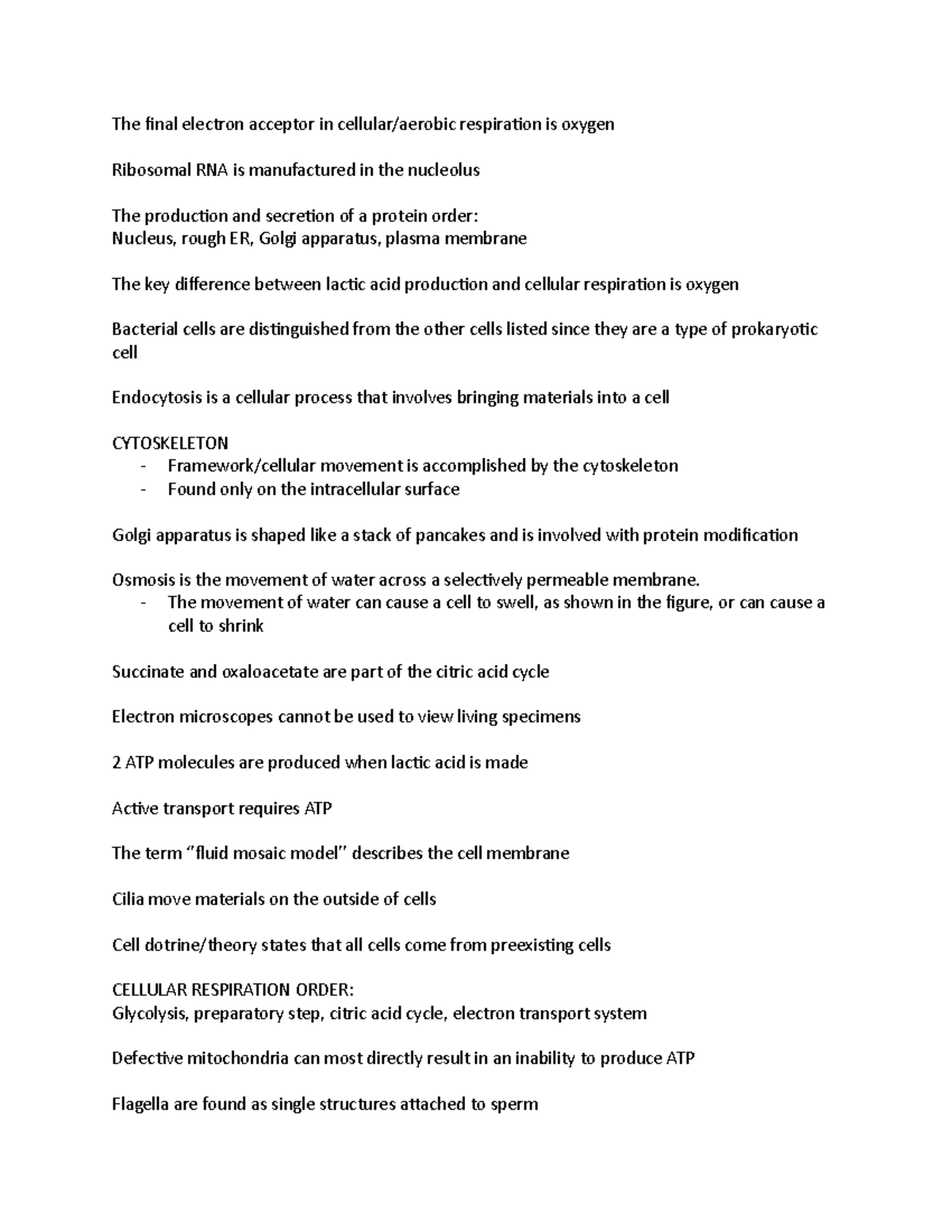 Study module 3 - Test Material - The final electron acceptor in ...