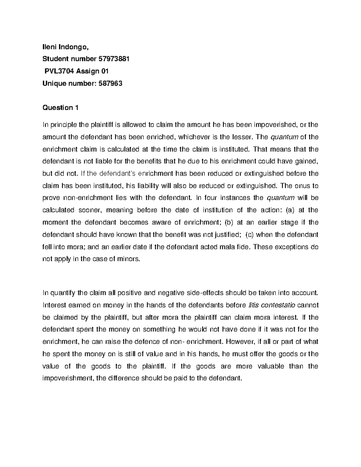 PVL3704, assign 1- Semester 1 2020 - Ileni Indongo, Student number 57973881 PVL3704 Assign 01 ...