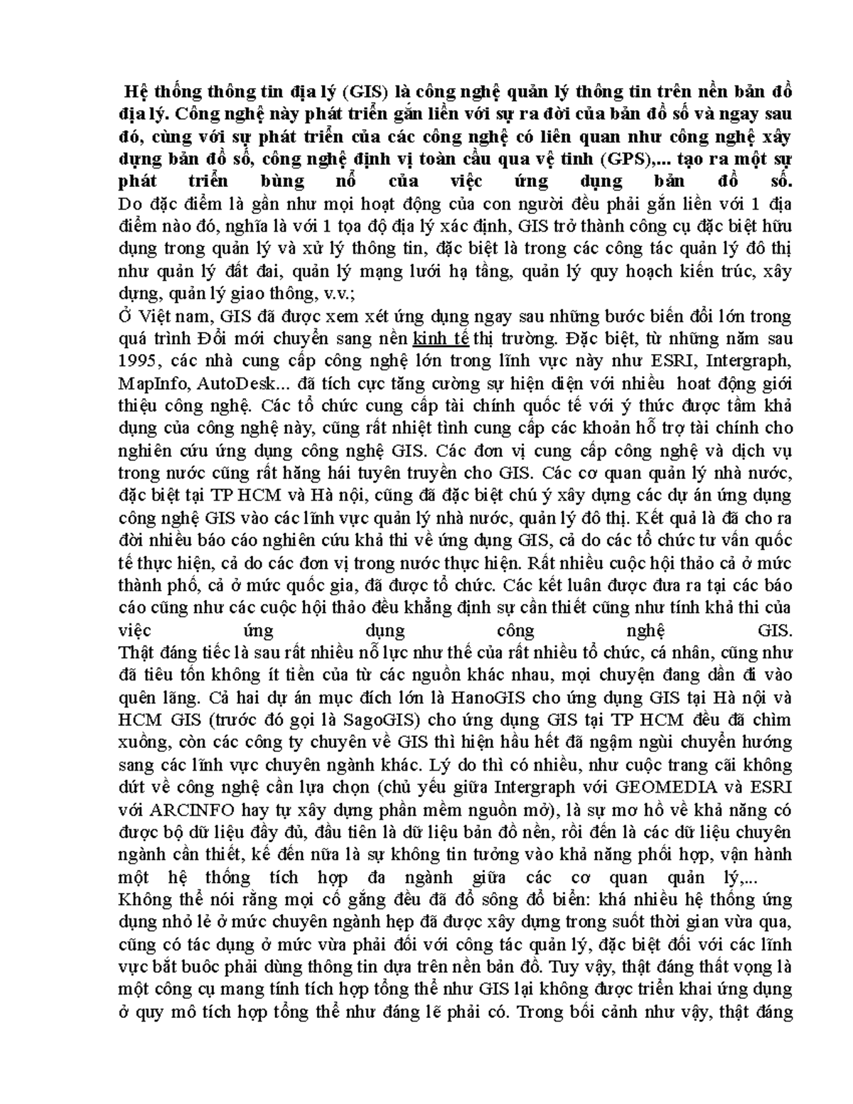 Ng dng GIS trong giao thong - Hệ thống thông tin địa lý (GIS) là công nghệ quản lý thông tin ...