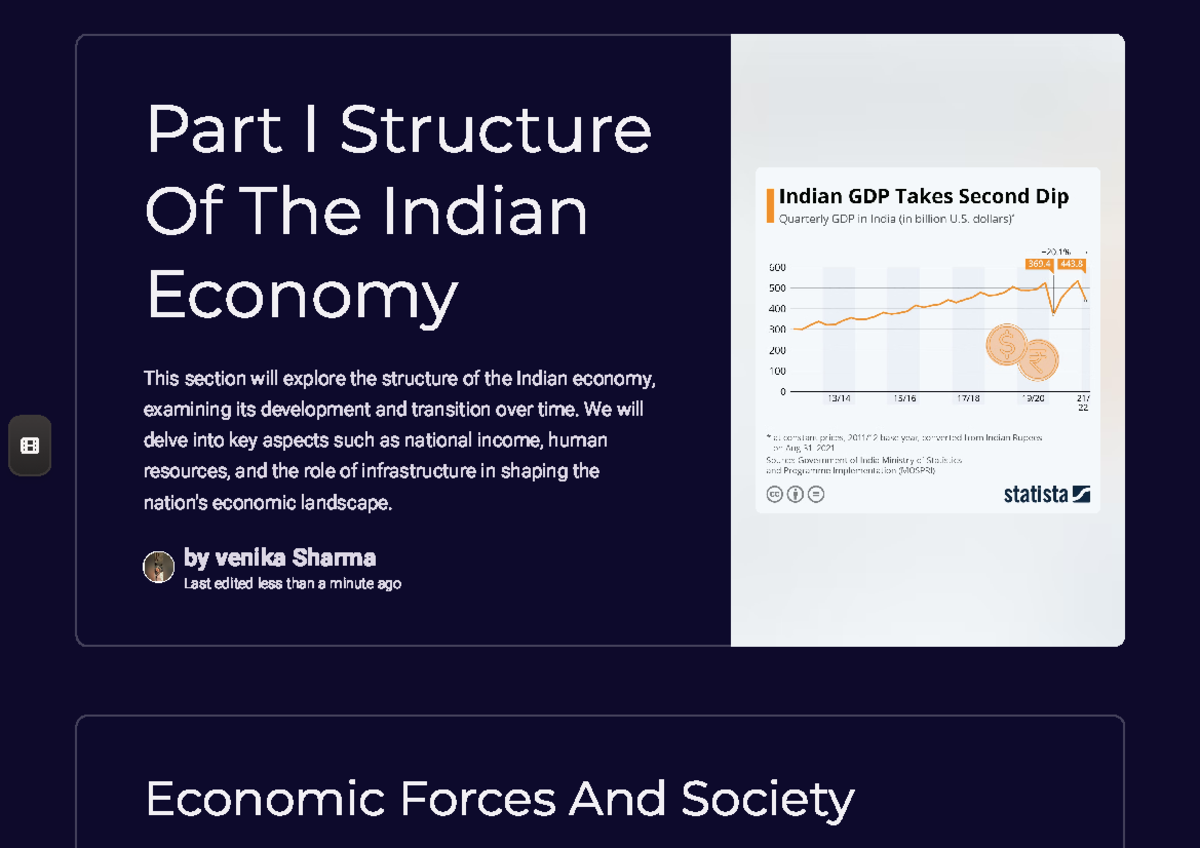 Part I Structure Of The Indian Economy Gamma - Part I Structure Of The ...