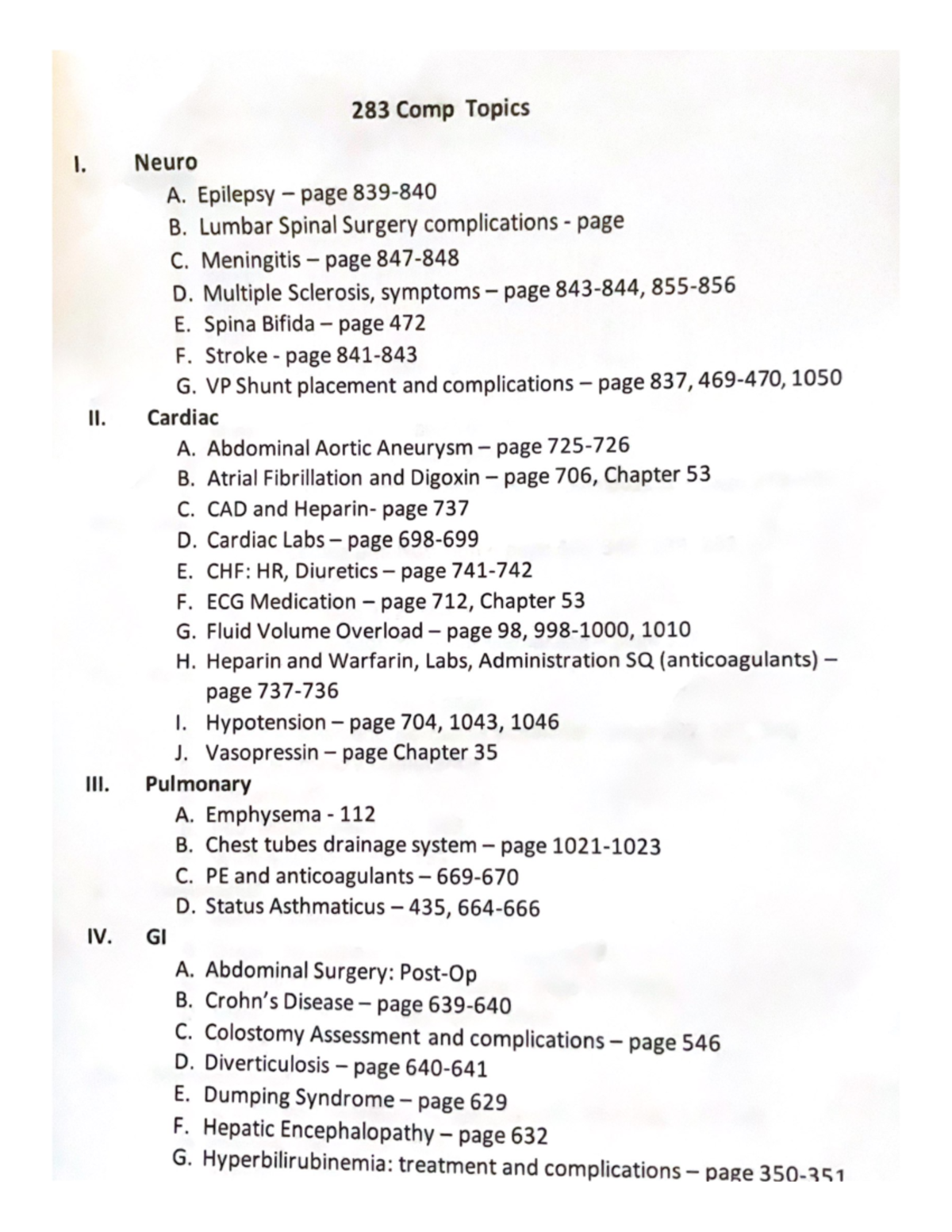 Comp Topics - Notes - 283 Comp Topics I. Neuro A. Epilepsy page B ...