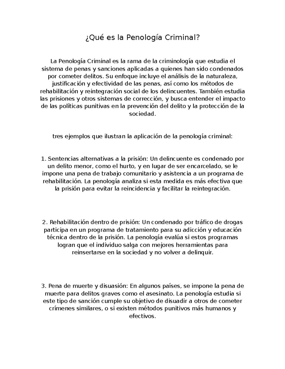 Qué es la Penología Criminal - ¿Qué es la Penología Criminal? La ...