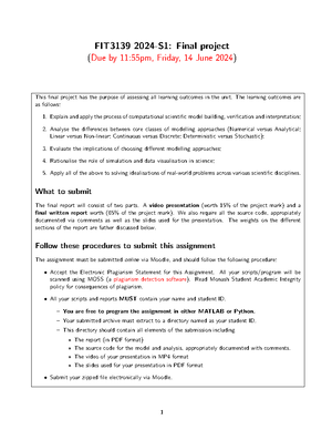 FIT3139 Tutorial Week 2 - FIT 3139 : Tutorial questions for week 2 ...